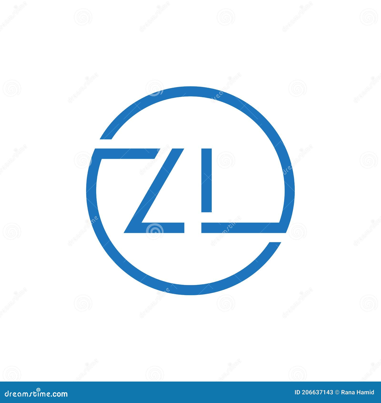 ZL Logo Design Vector Template. Initial Circle Letter ZL Vector ...