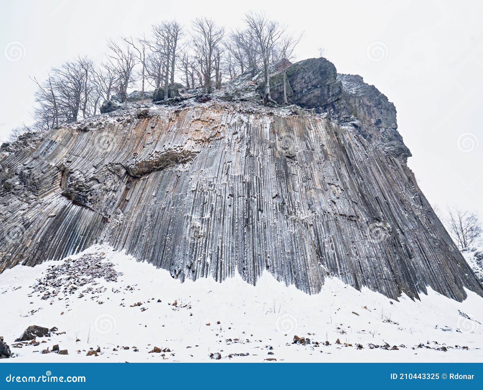 Zlaty Vrch, Peak of Pentagonal and Hexagonal Basalt Columns Stock Image ...