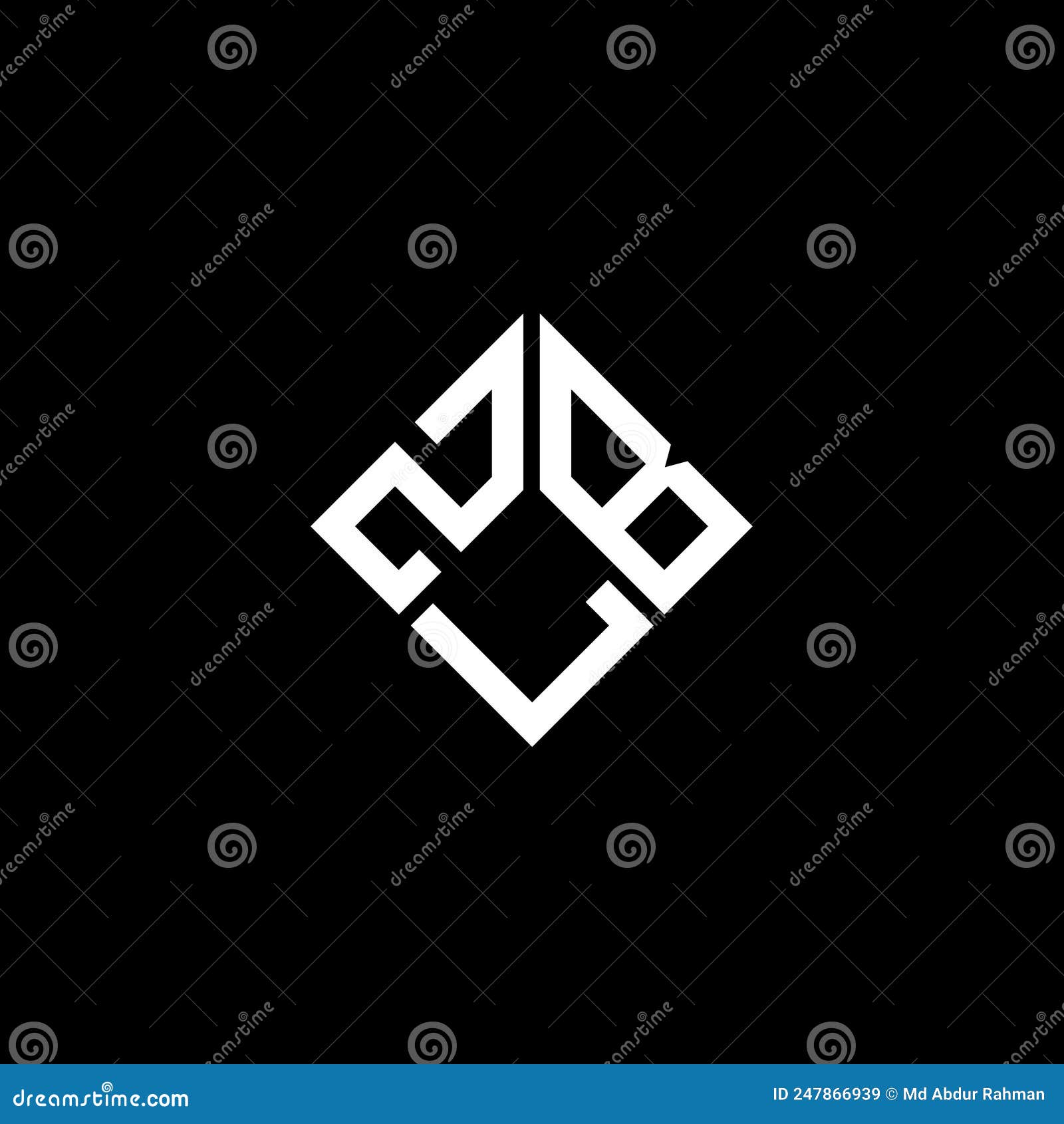 ZLB Letter Logo Design on Black Background. ZLB Creative Initials ...