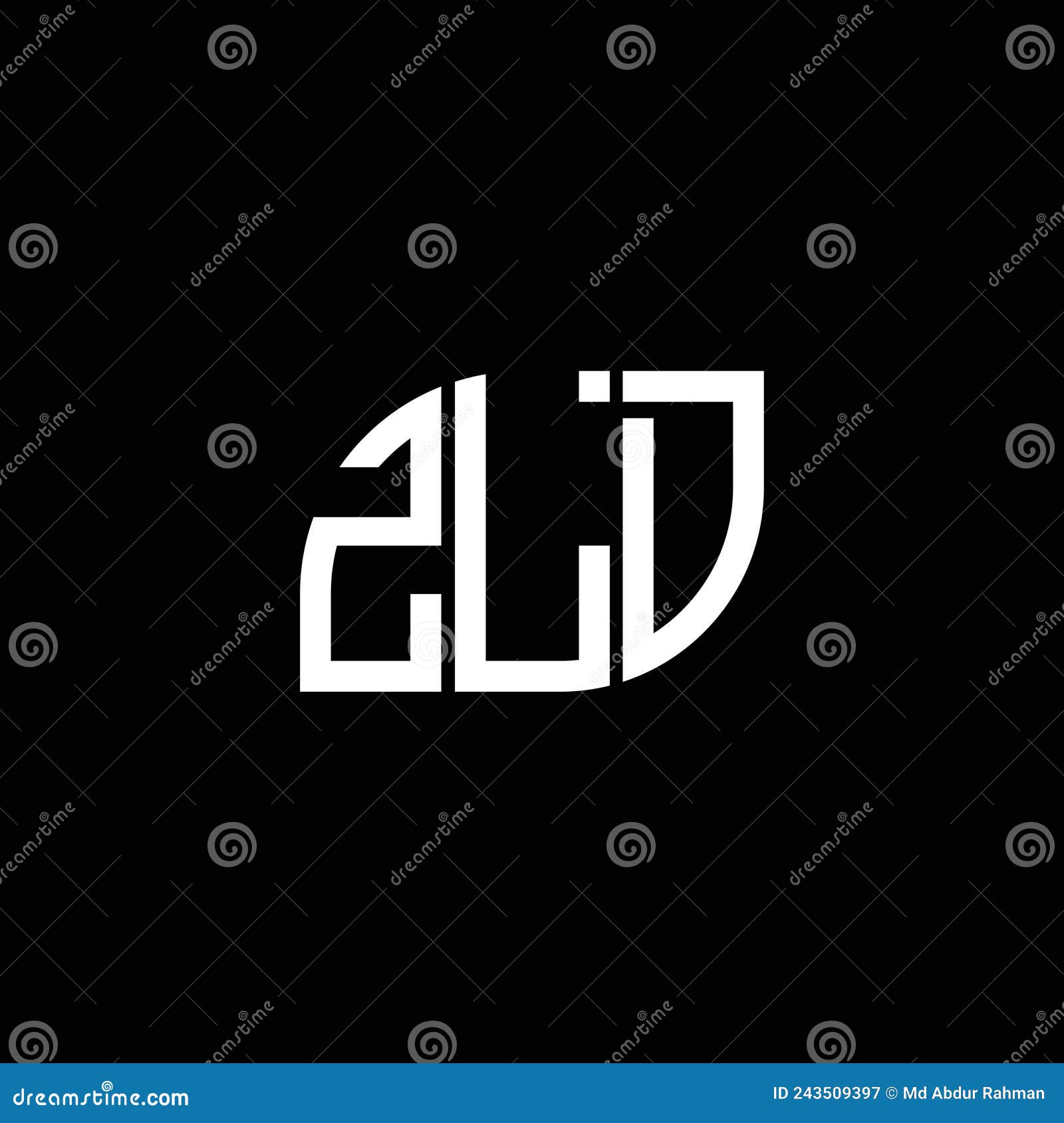 ZLD Letter Logo Design on Black Background. ZLD Creative Initials ...