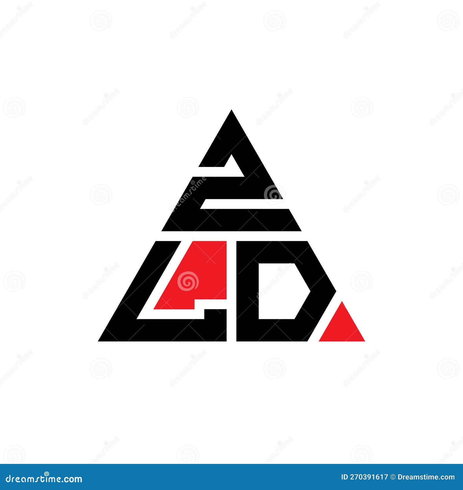 ZLD Triangle Letter Logo Design with Triangle Shape. ZLD Triangle Logo ...