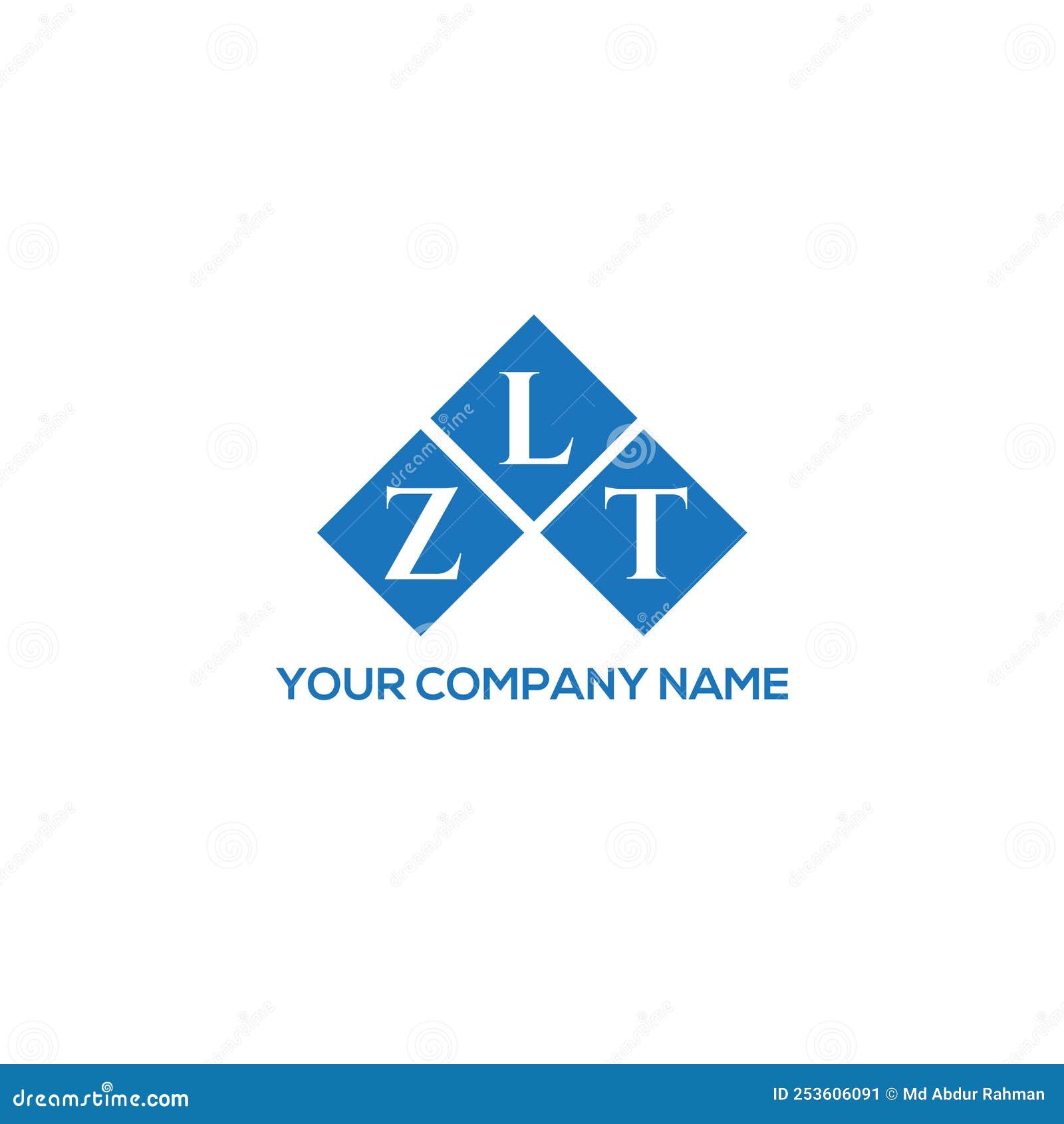 ZLT Letter Logo Design on WHITE Background. ZLT Creative Initials ...