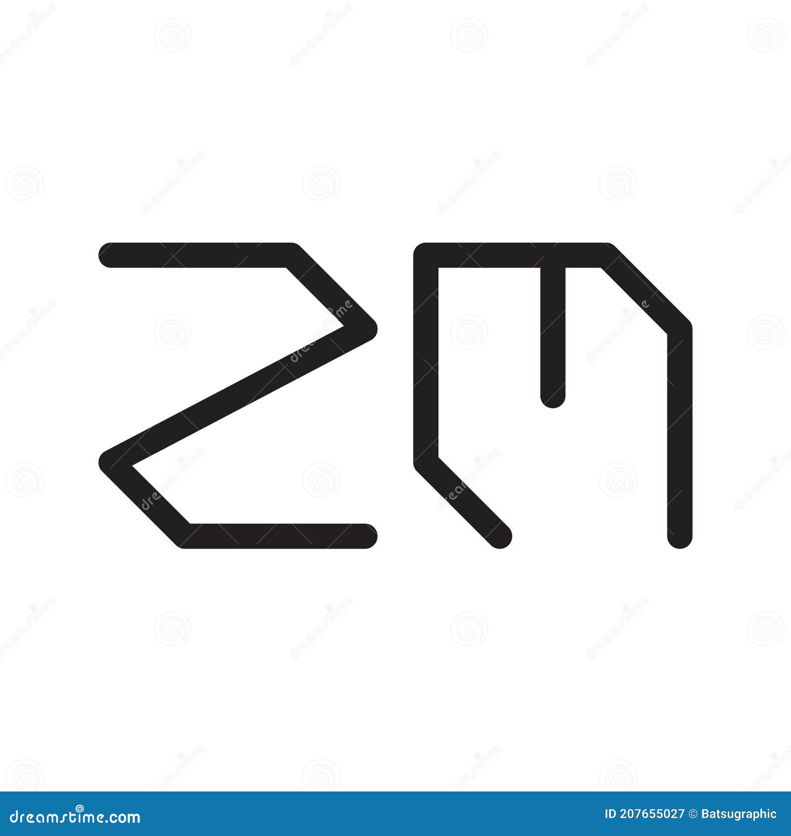 Zm Initial Letter Vector Logo Icon Stock Vector - Illustration of ...
