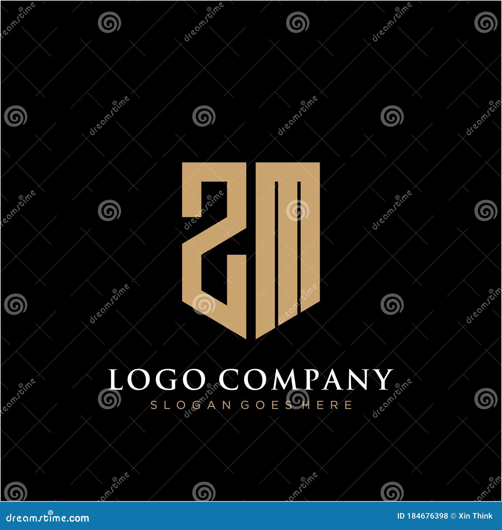 ZM Letter Logo Icon Design Template Elements Stock Vector ...