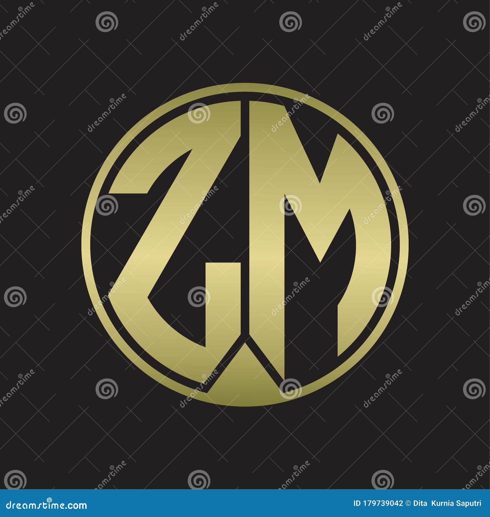 ZM Logo Monogram Circle with Piece Ribbon Style on Gold Colors Stock ... ZM Logo Monogram Circle with Piece Ribbon Style on Gold Colors Stock ...