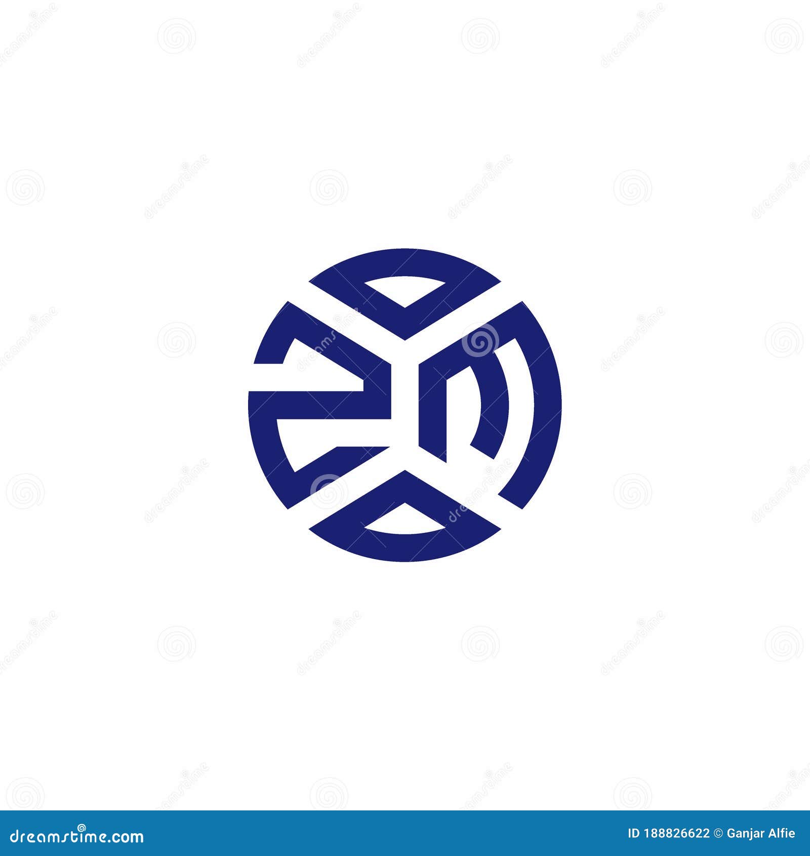 ZM Monogram Logo with Abstract Shapes in Modern Style Stock Vector ...