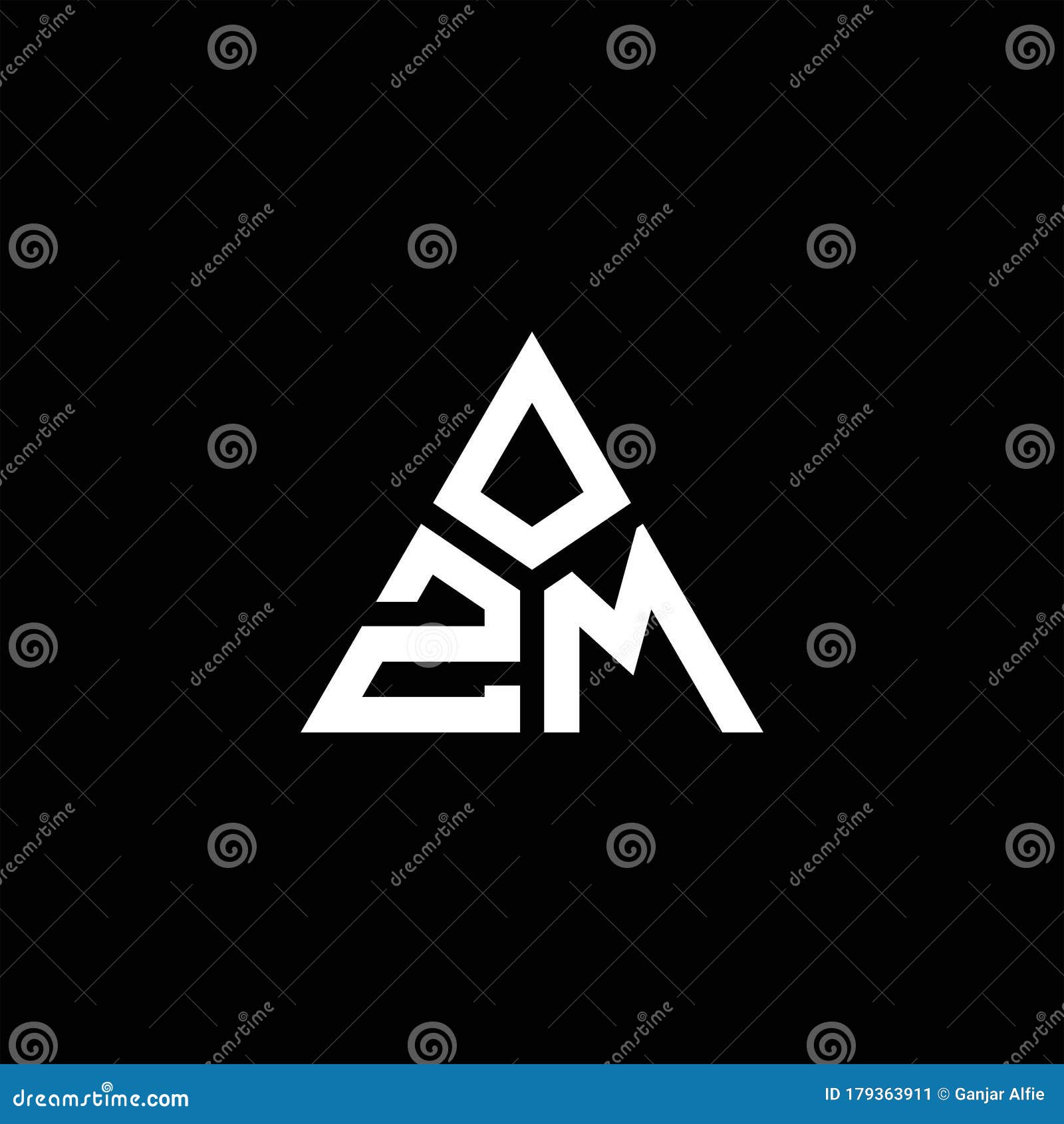ZM Monogram Logo with 3 Pieces Shape Isolated on Triangle Stock Vector ...