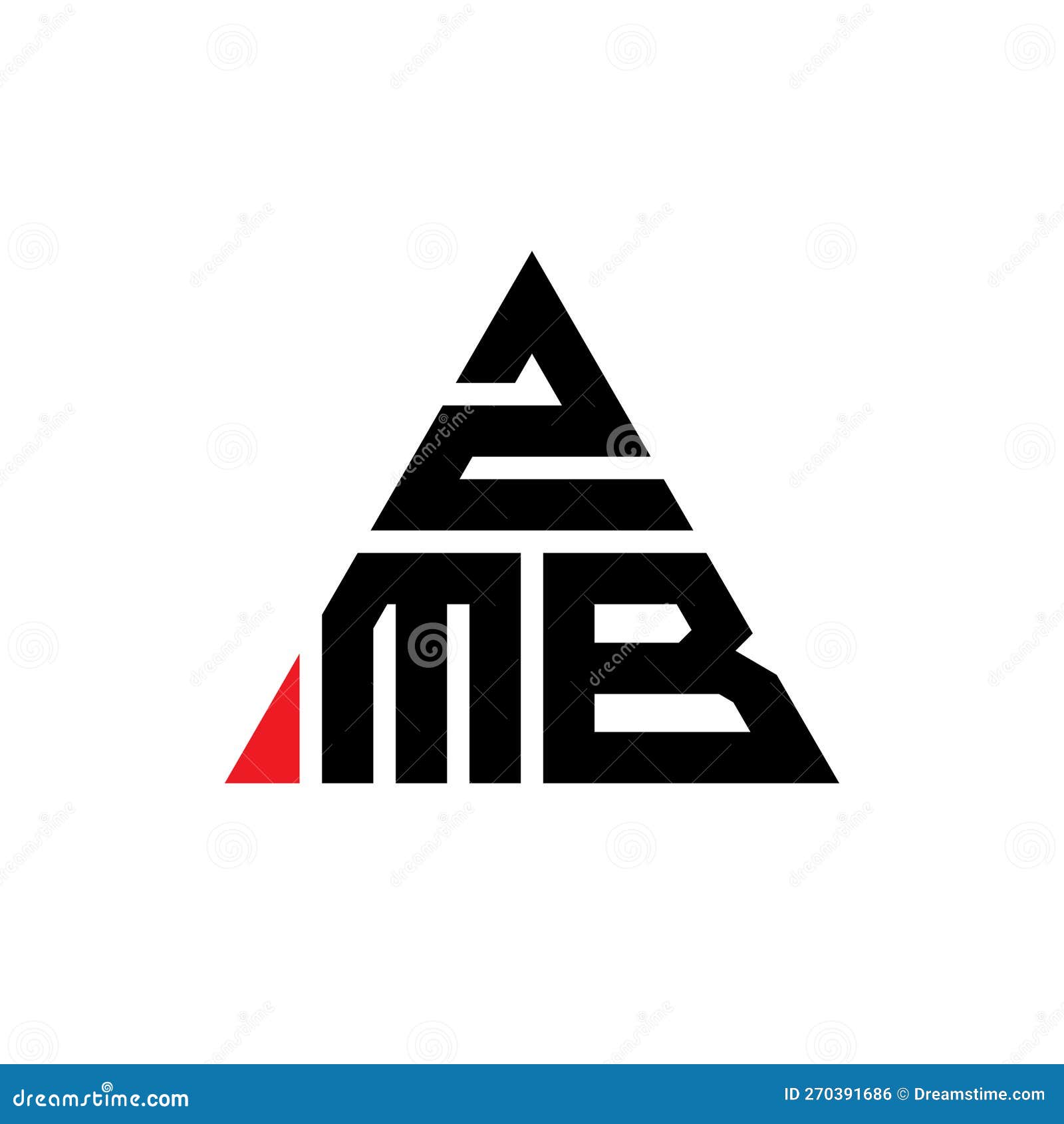 ZMB Triangle Letter Logo Design with Triangle Shape. ZMB Triangle Logo ...