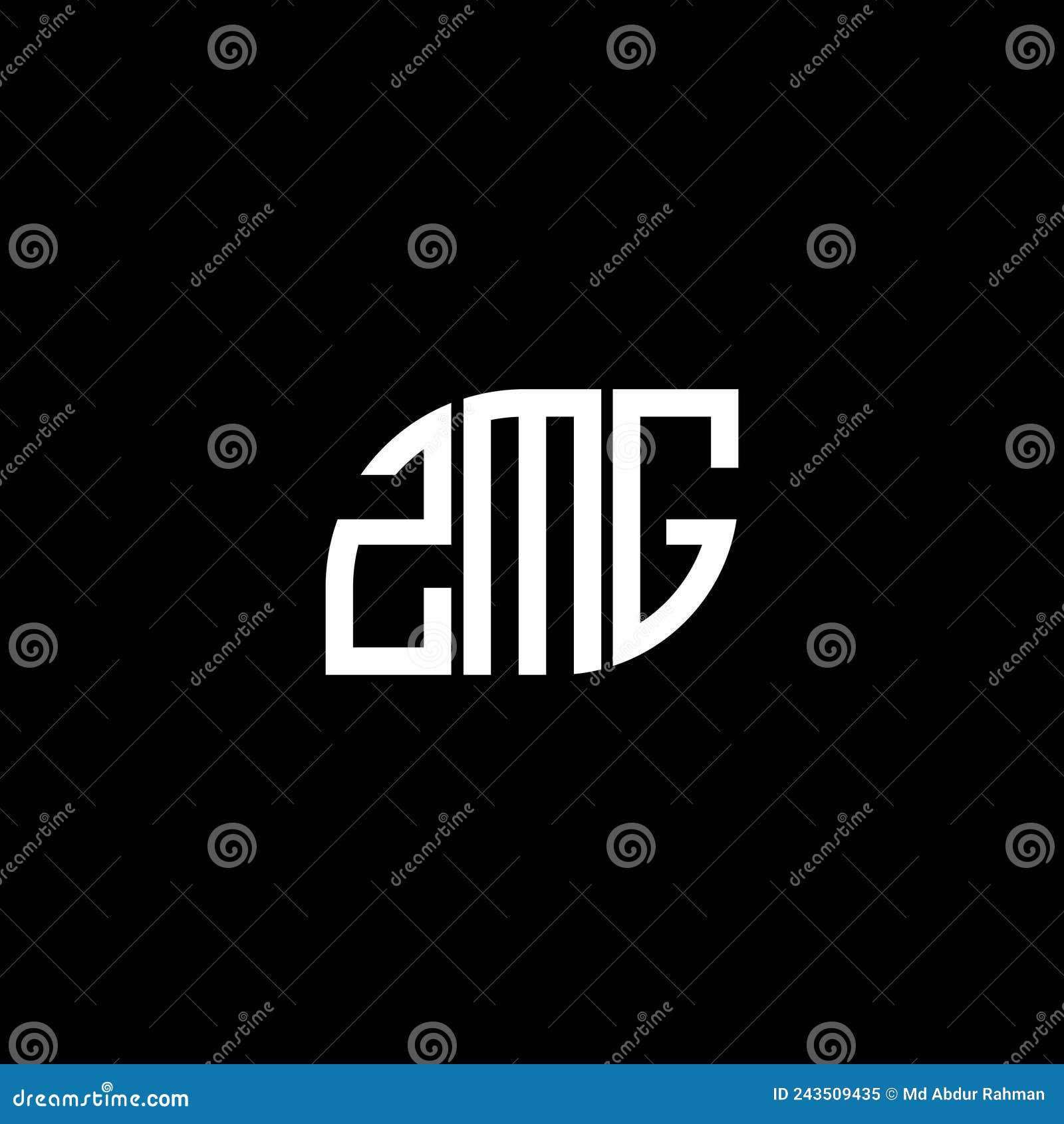 ZMG Letter Logo Design on Black Background. ZMG Creative Initials ...