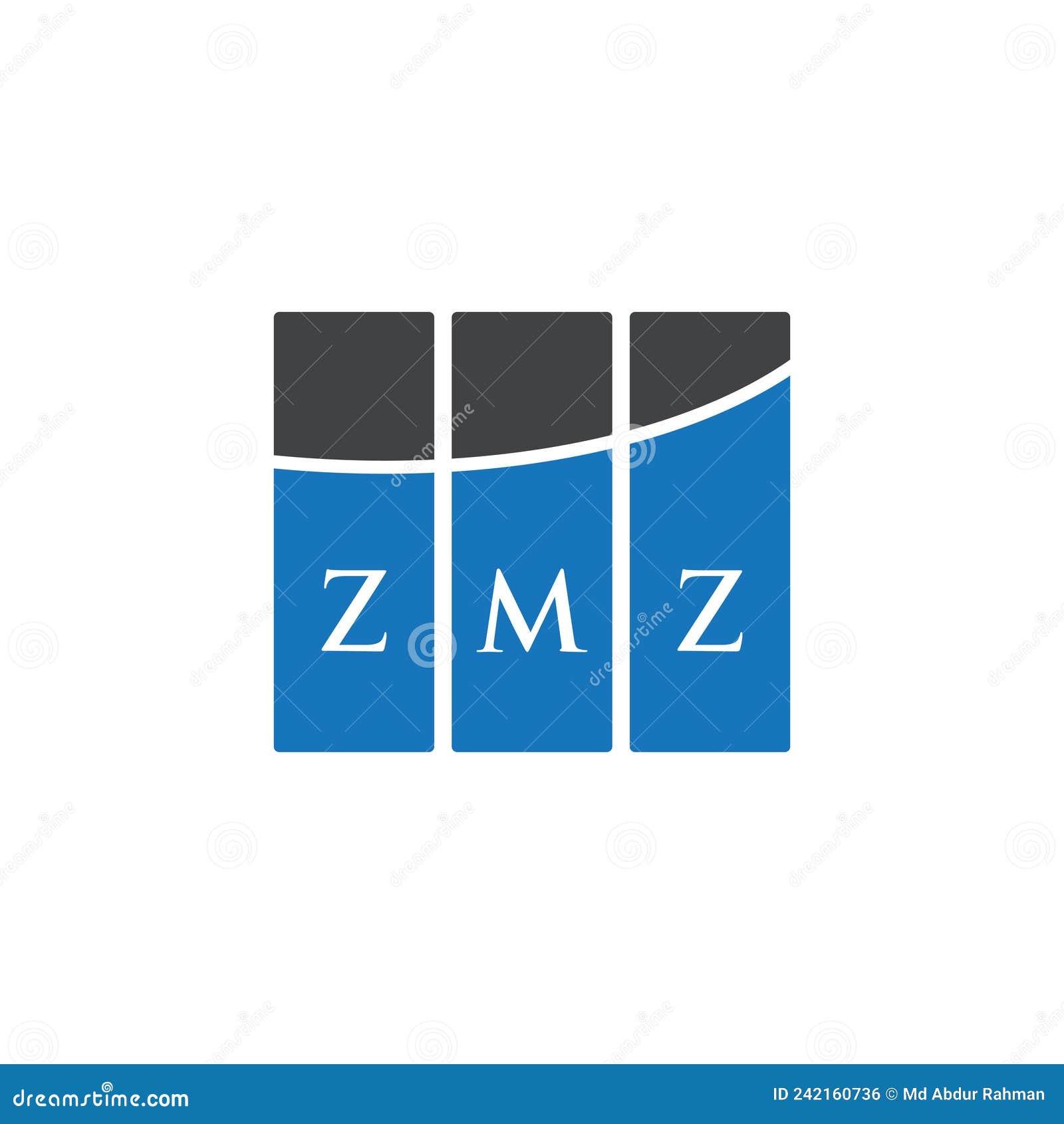 ZMZ Letter Logo Design on White Background. ZMZ Creative Initials ...