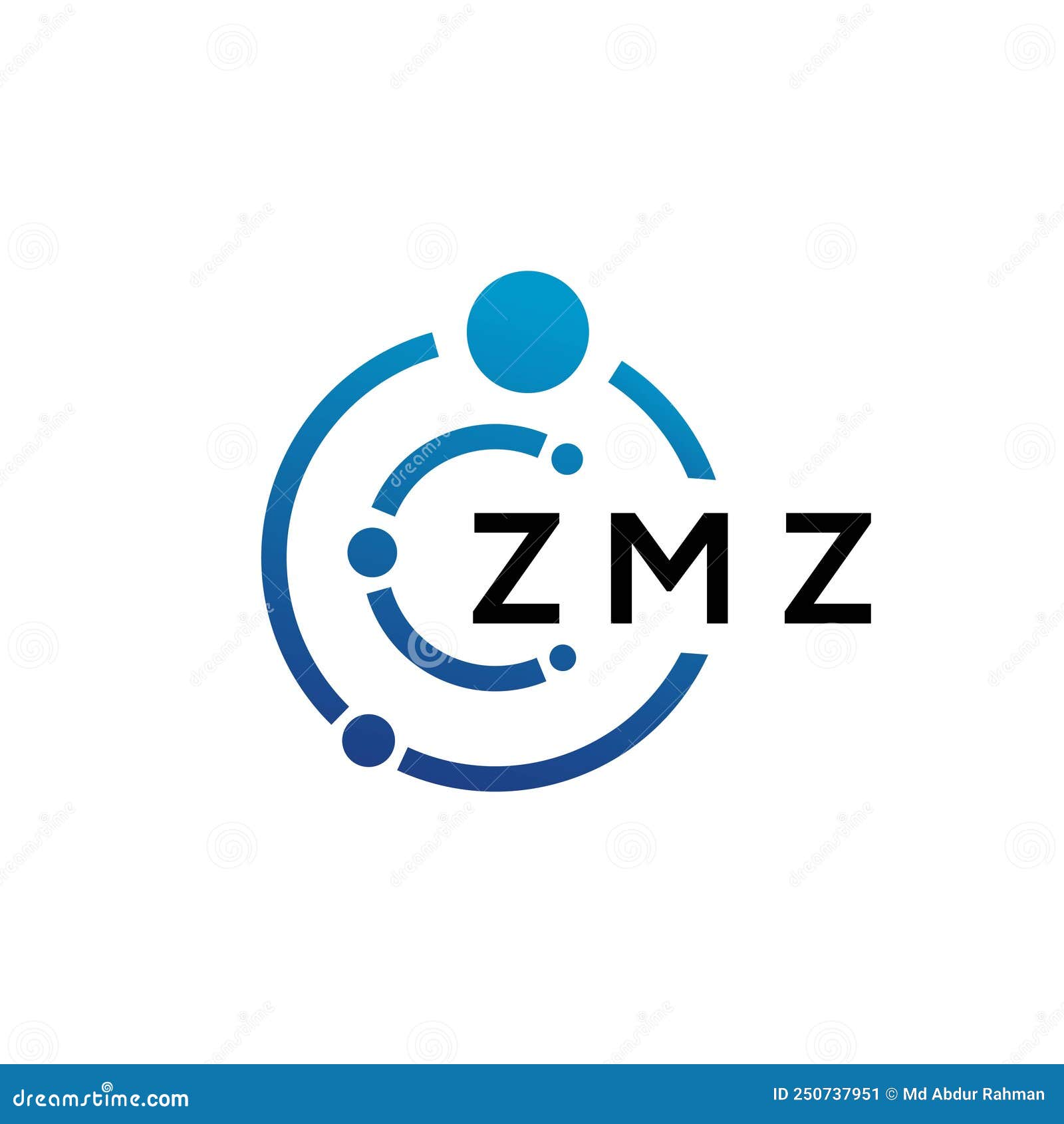 ZMZ Letter Technology Logo Design on White Background. ZMZ Creative ...