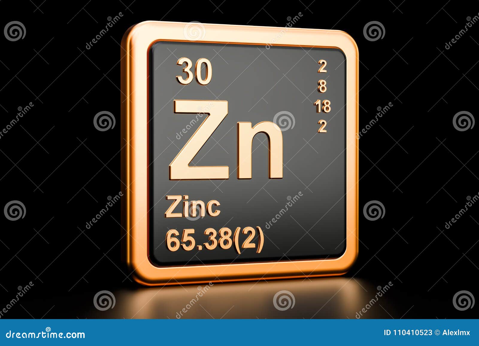 Zn Do Zinco, Elemento Químico Rendição 3d Ilustração Stock - Ilustração ...