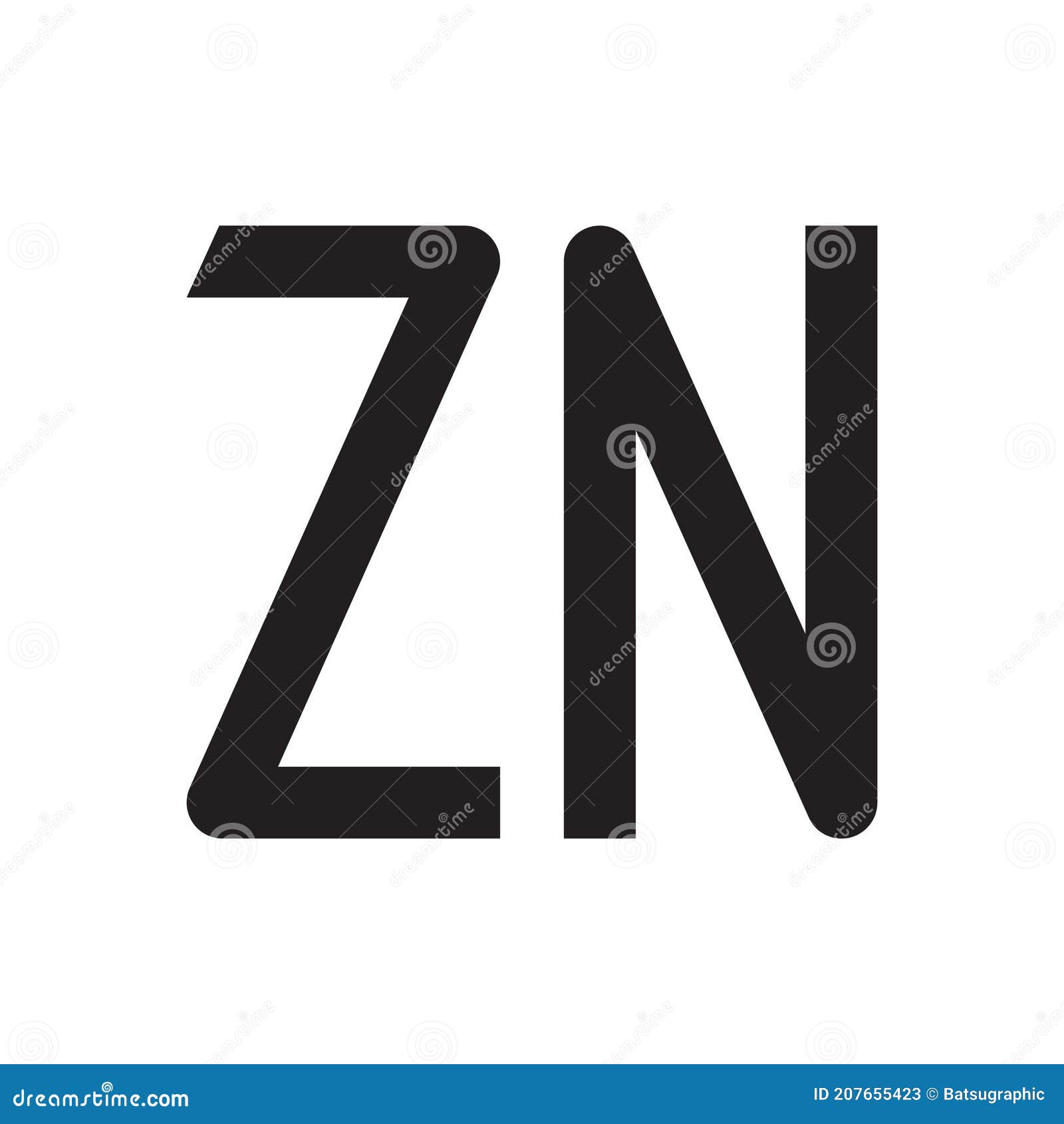 Zn Initial Letter Vector Logo Icon Stock Vector - Illustration of brand ...