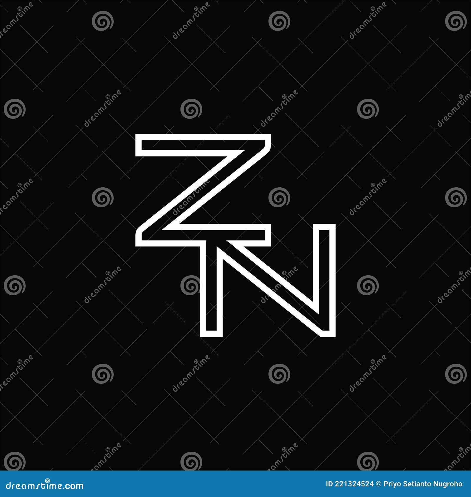 ZN Logo Monogram with Line Style Design Template Stock Illustration ...