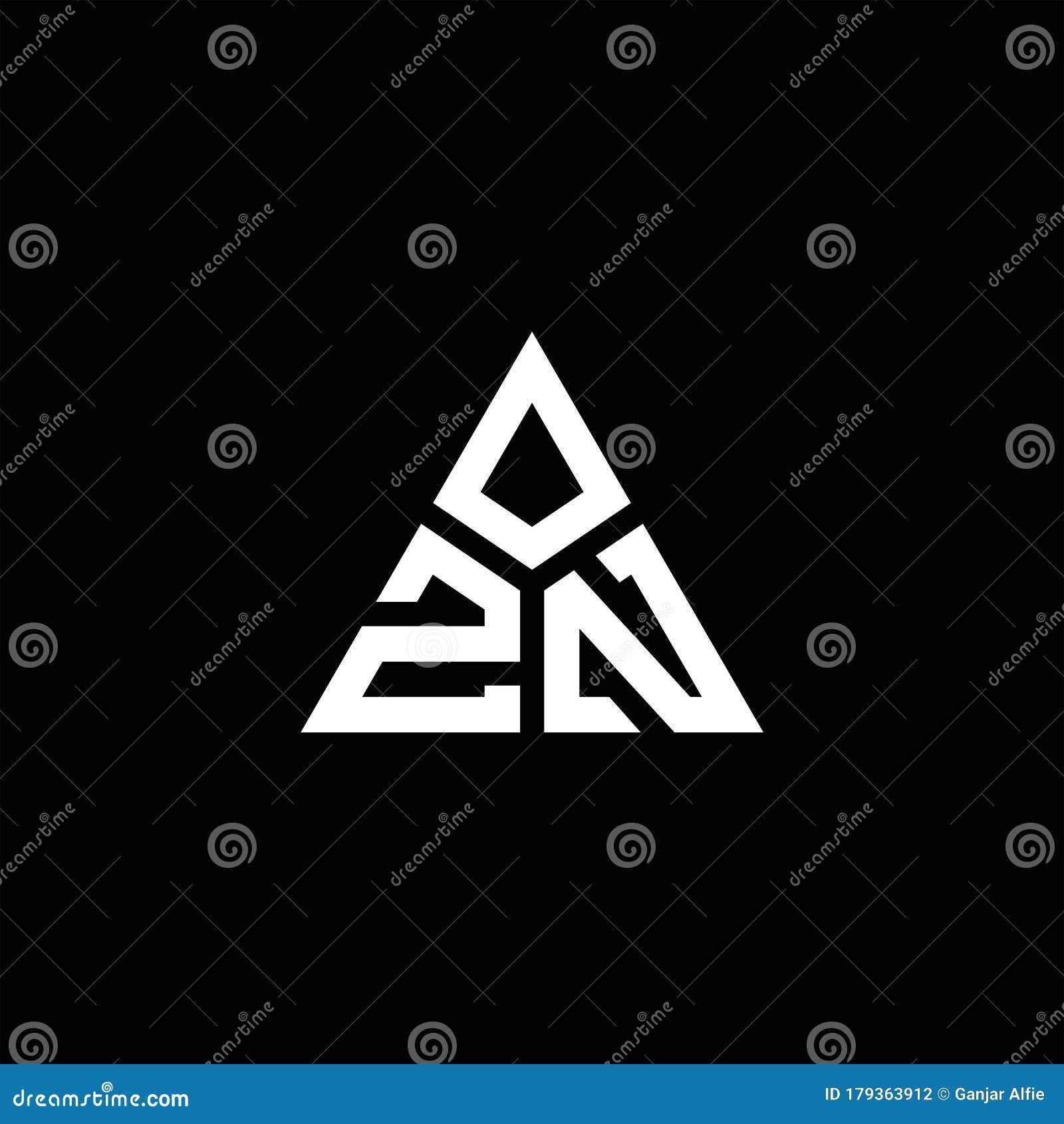 ZN Monogram Logo with 3 Pieces Shape Isolated on Triangle Stock Vector ...