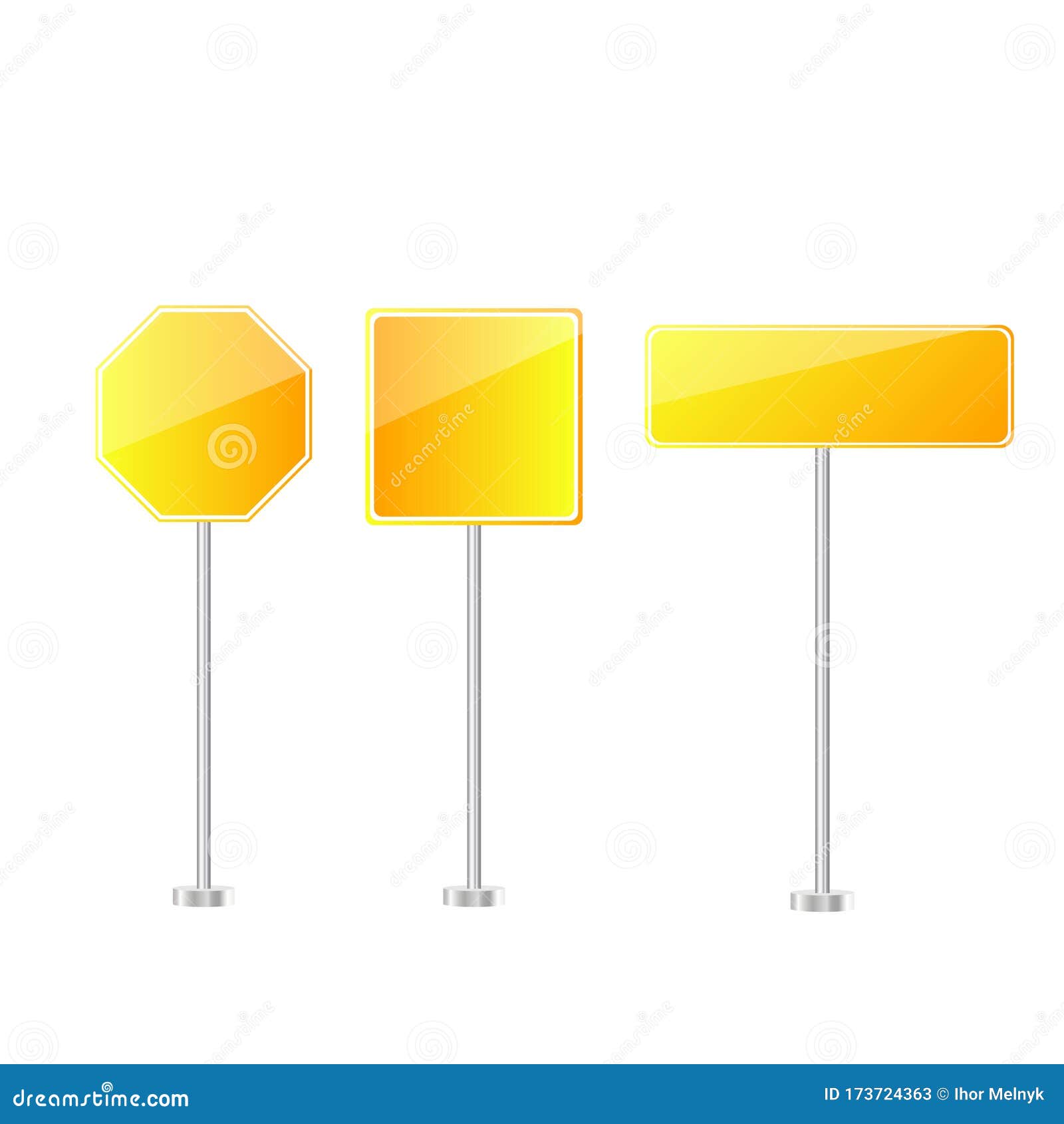Yellow empty roads sign stock vector. Illustration of location - 173724363