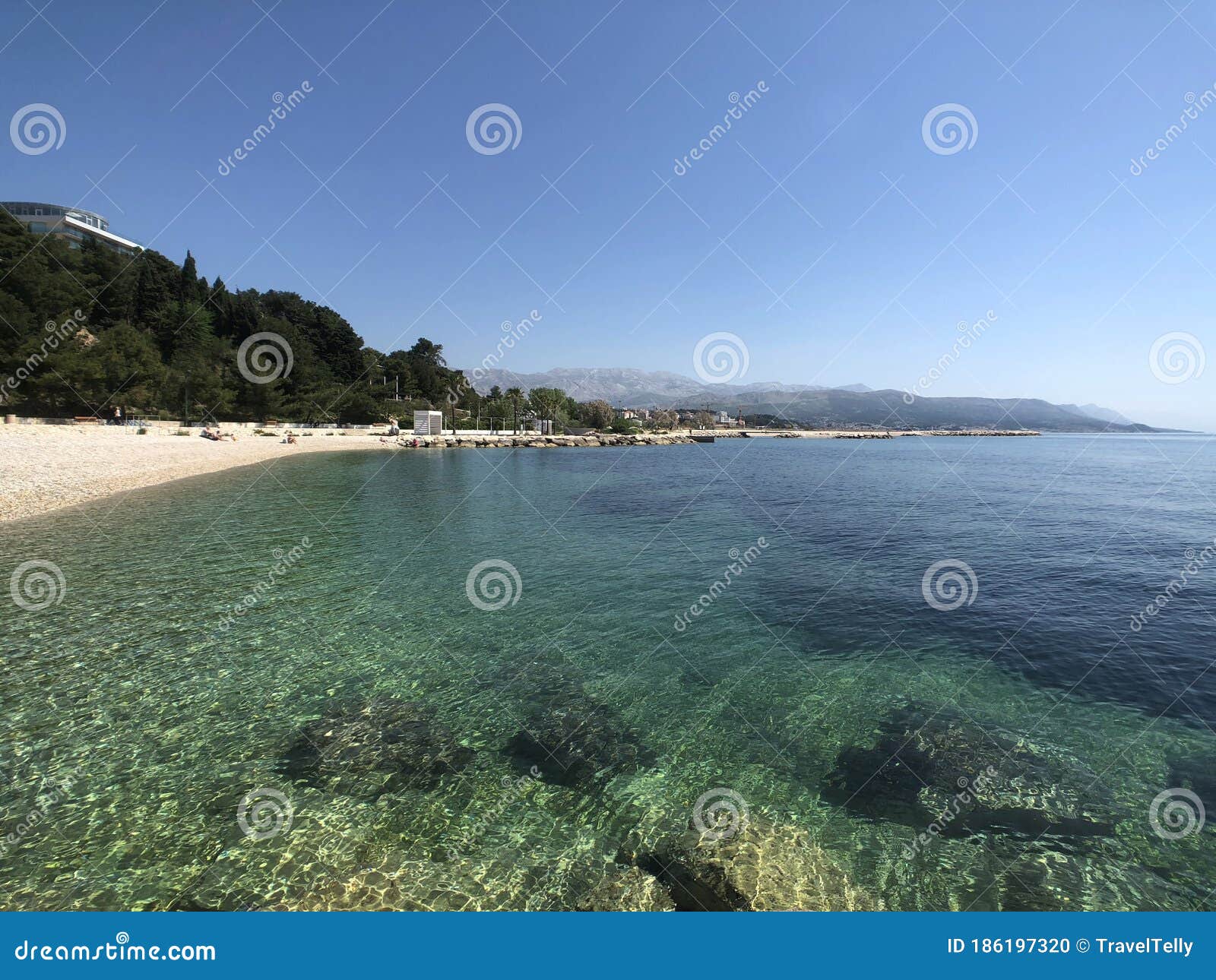 Znjan Beach in Split, Croatia Stock Photo - Image of znjan, vacation ...