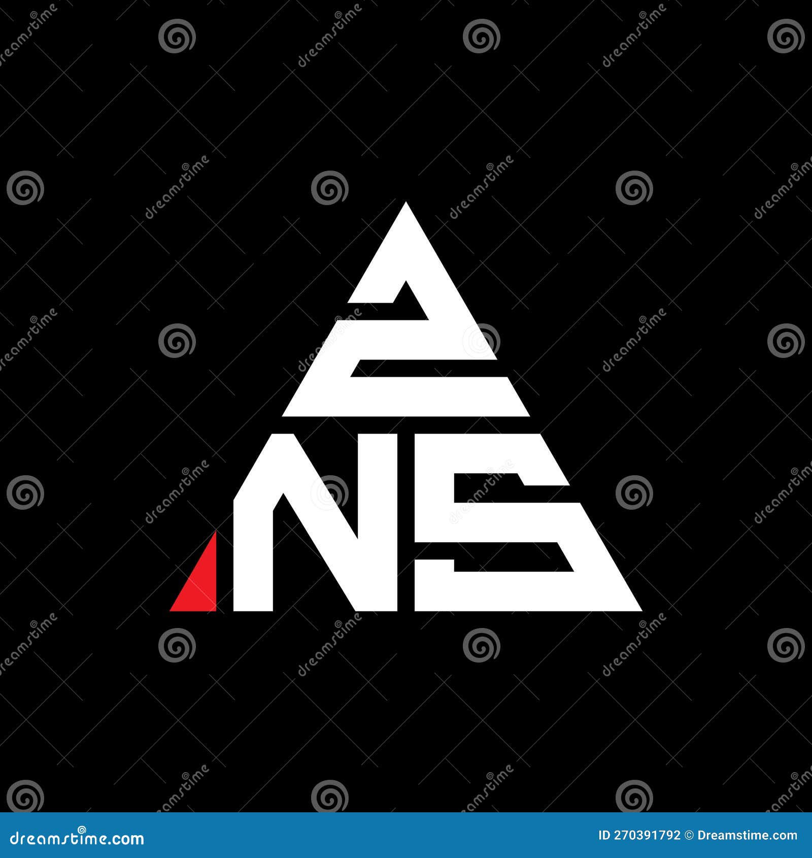 ZNS Triangle Letter Logo Design with Triangle Shape. ZNS Triangle Logo ...