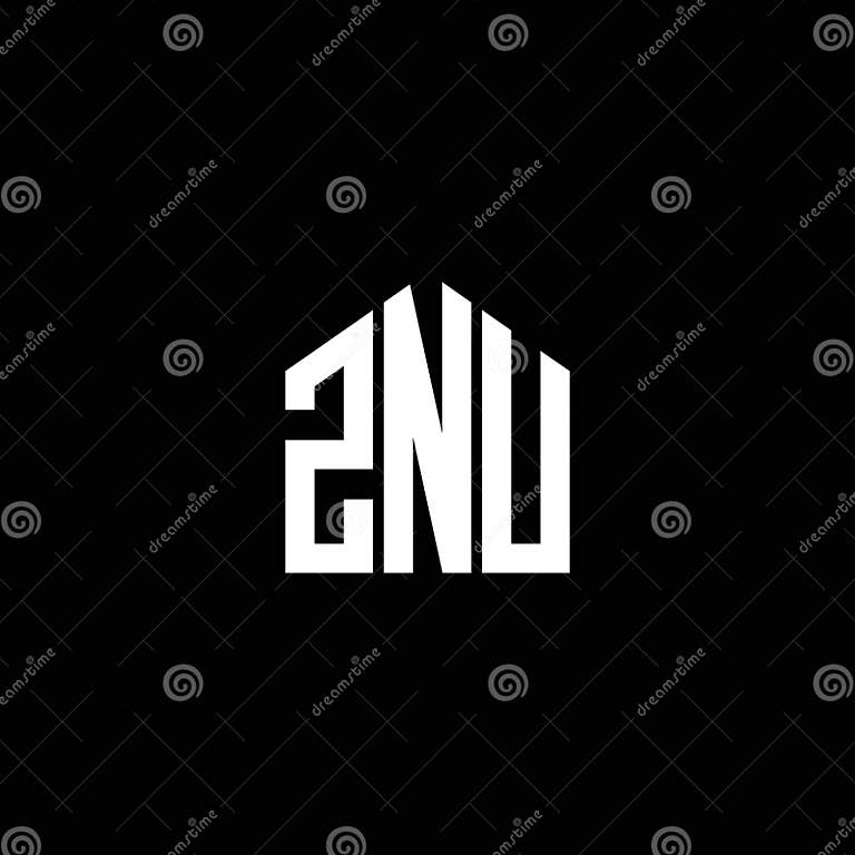ZNU Letter Logo Design on BLACK Background. ZNU Creative Initials ...