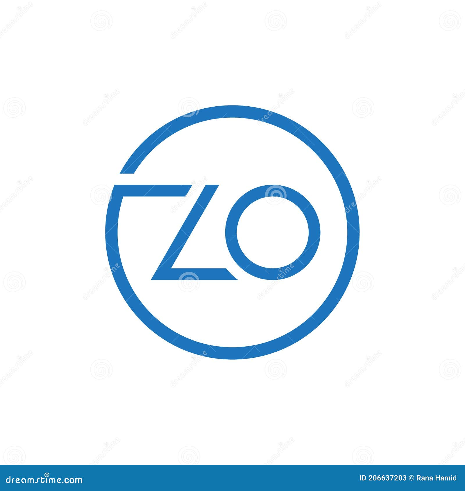 ZO Logo Design Vector Template. Initial Circle Letter ZO Vector ...