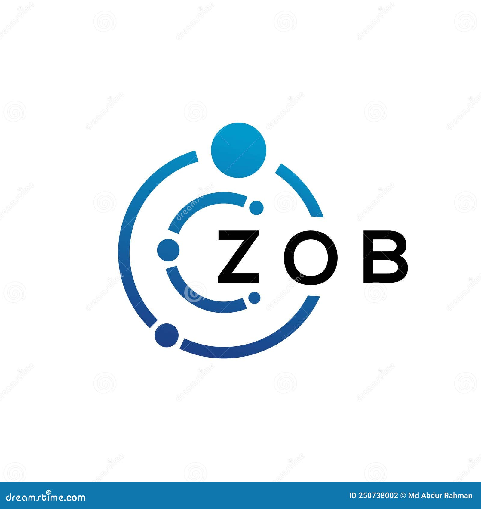 ZOB Letter Technology Logo Design on White Background. ZOB Creative ...