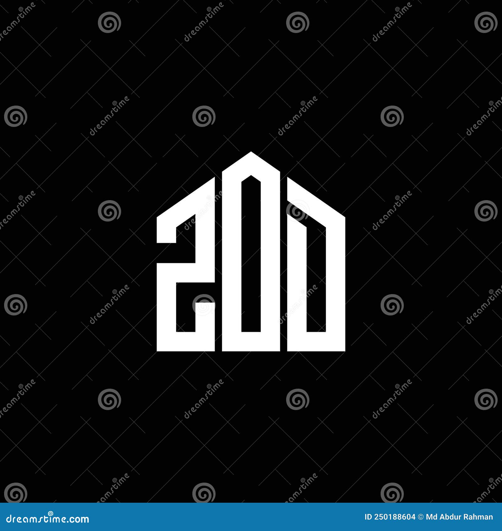 ZOD Letter Logo Design on BLACK Background. ZOD Creative Initials ...