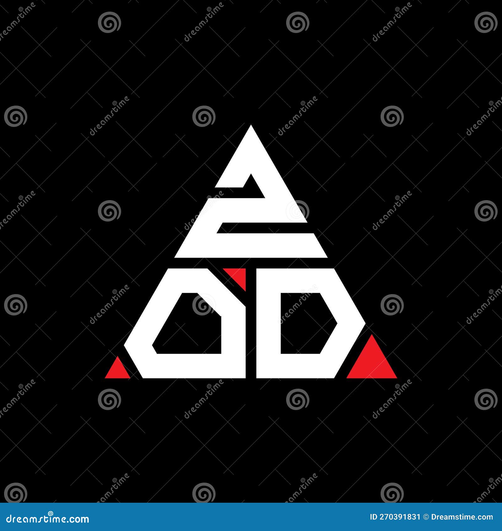 ZOD Triangle Letter Logo Design with Triangle Shape. ZOD Triangle Logo ...