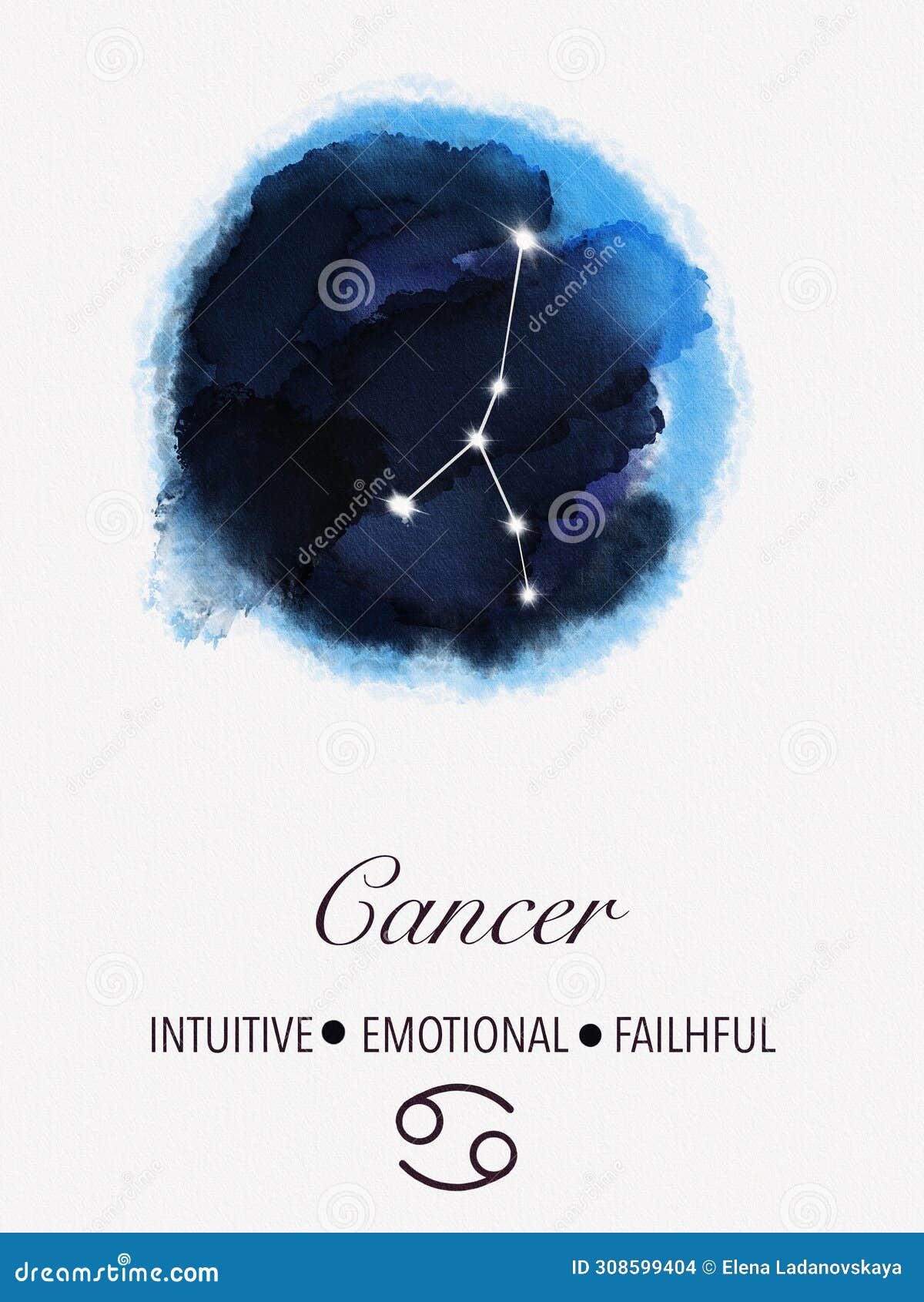 Zodiac. Cancer. Astrology Illustration. Stock Illustration ...