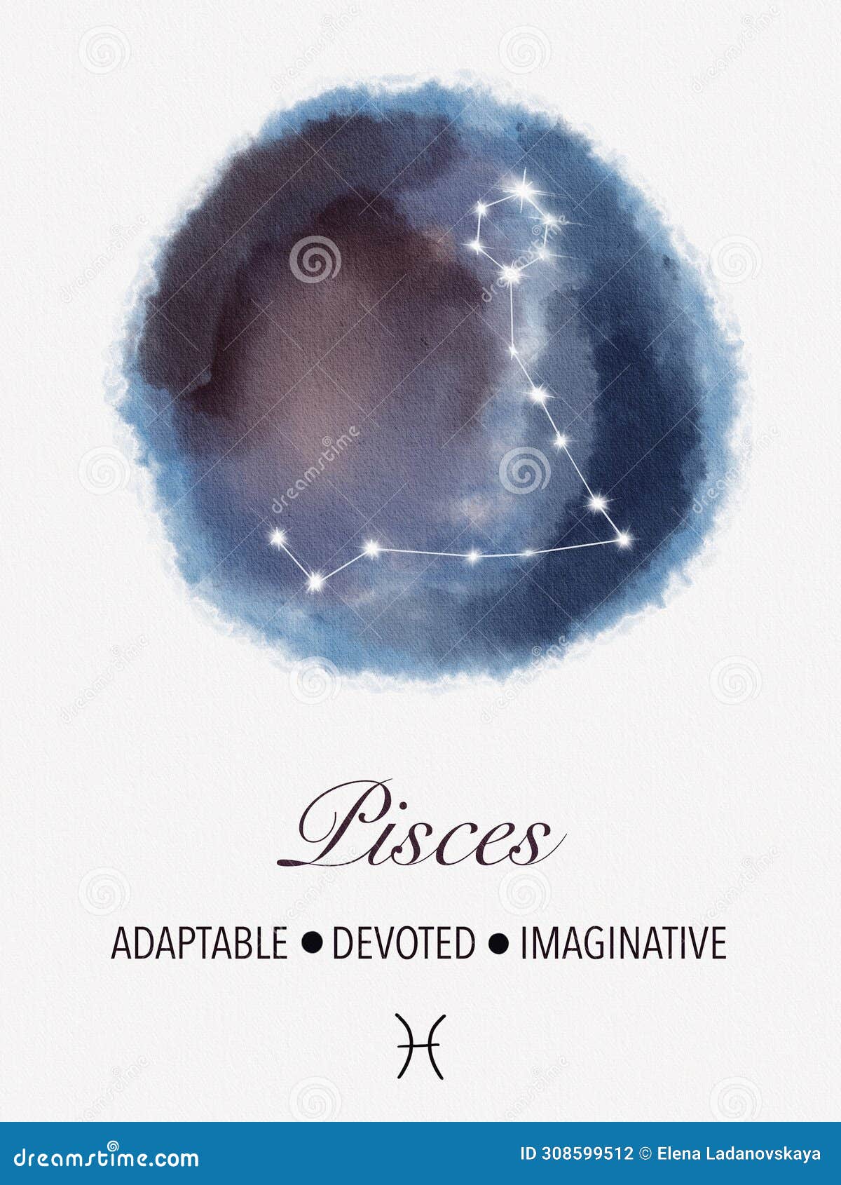 Zodiac. Pisces. Astrology Illustration. Stock Illustration ...