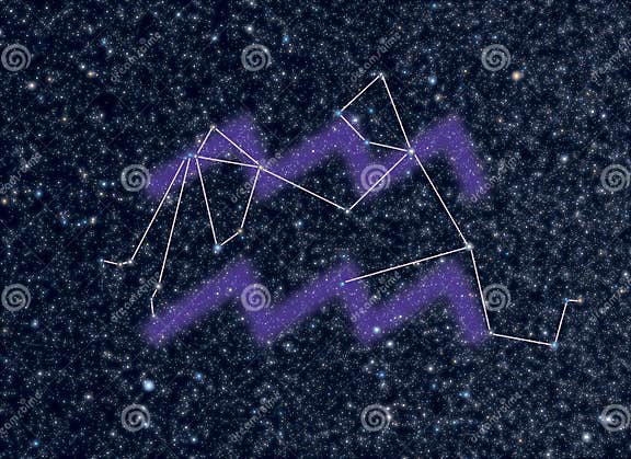 Zodiac Aquarius stars stock illustration. Illustration of ecliptic ...