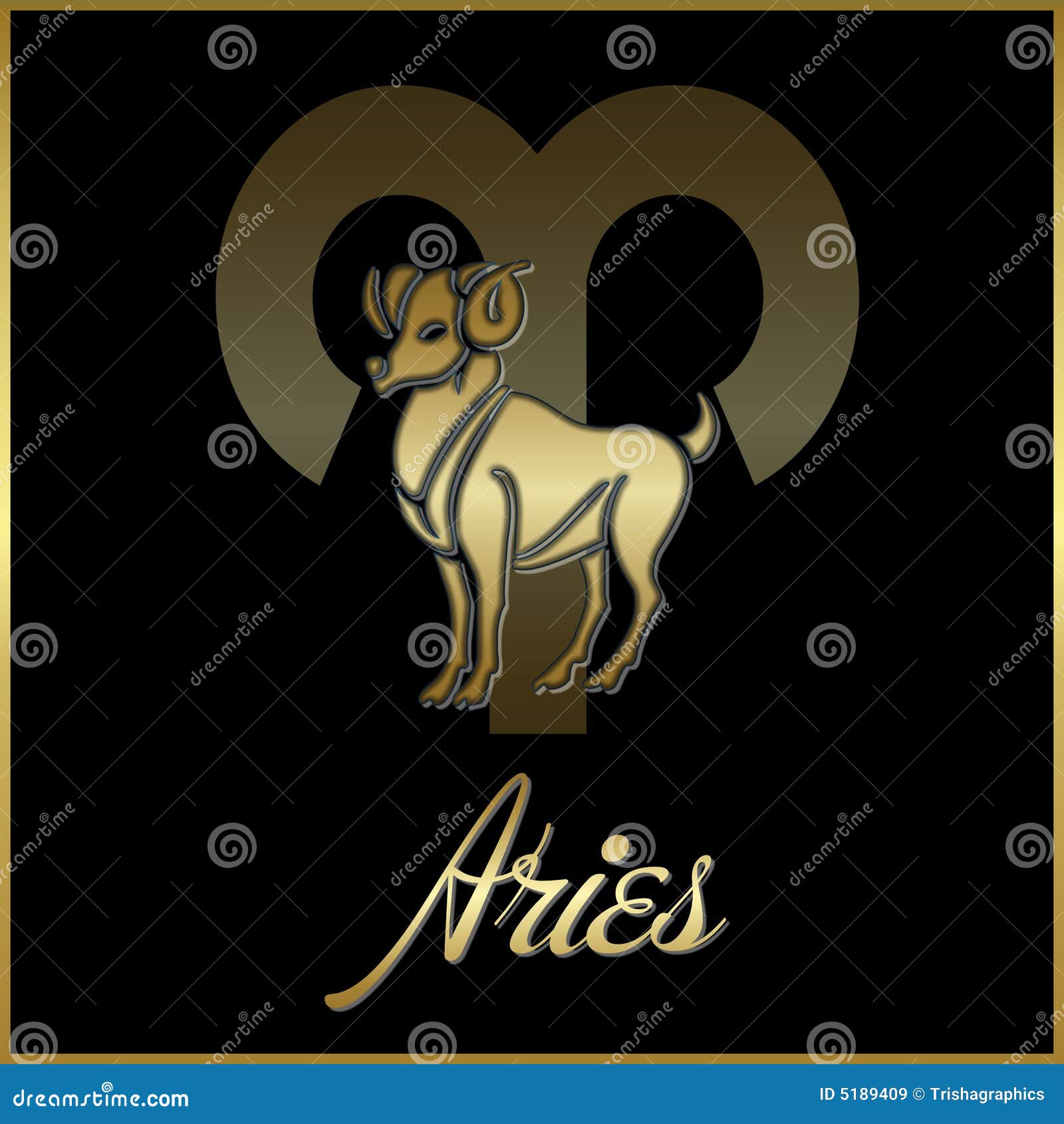 Zodiac Aries sign stock illustration. Illustration of mirror - 5189409