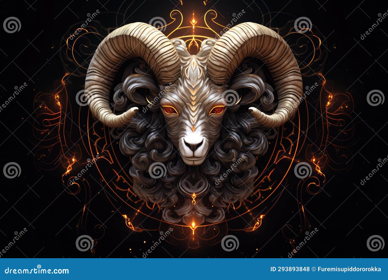 Zodiac Aries Symbol Aries is a Fire Sign Stock Photo - Image of ...