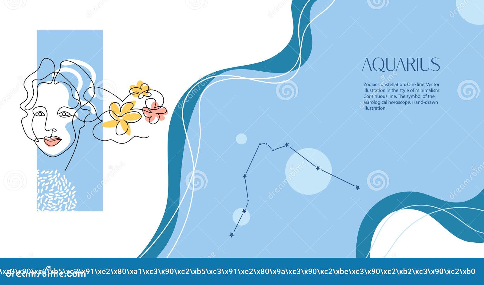 Zodiac Background. Aquarius Constellation. the Element of Water ...