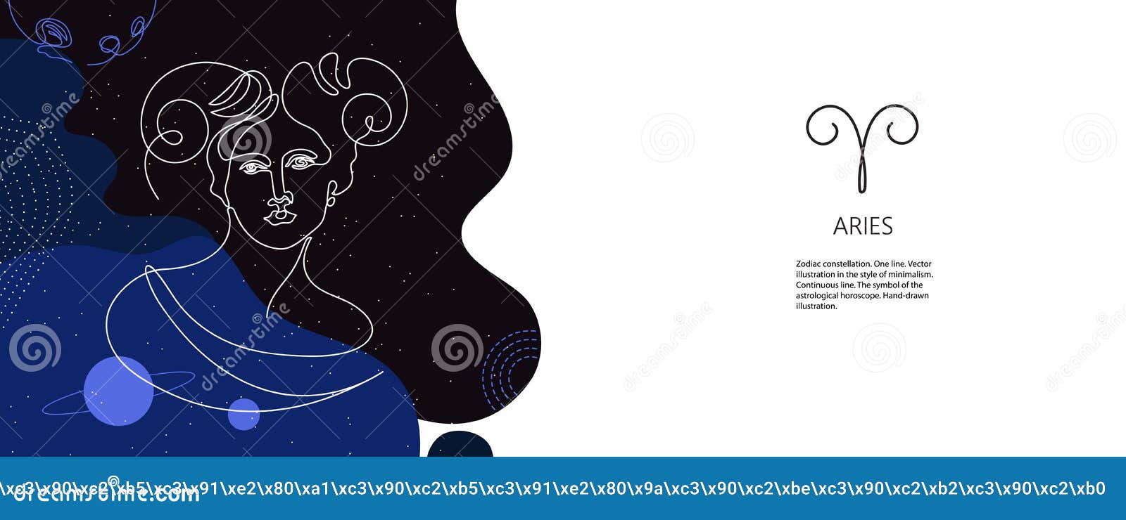 Zodiac Background. Aries Constellation. Horizontal Banner Stock Vector ...