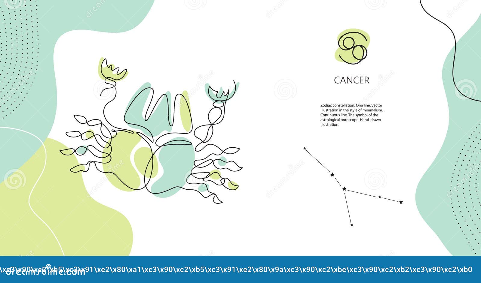 Cancer Constellation On A Purple Background Schematic Representation
