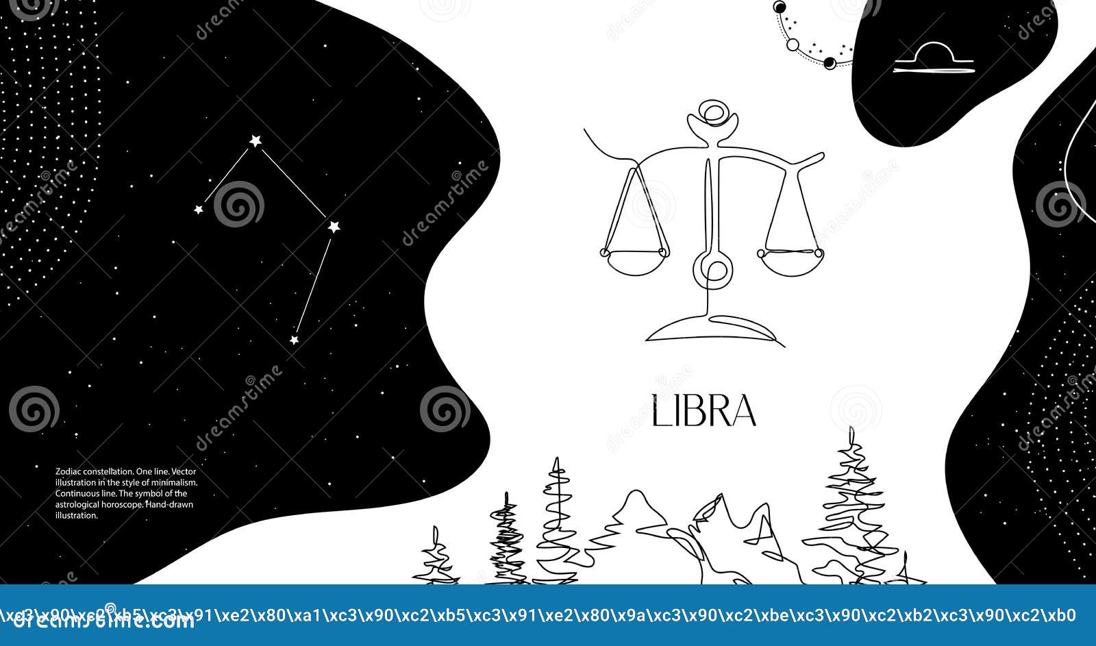 Zodiac Background. Constellation Libra. the Element is Air Stock Vector ...