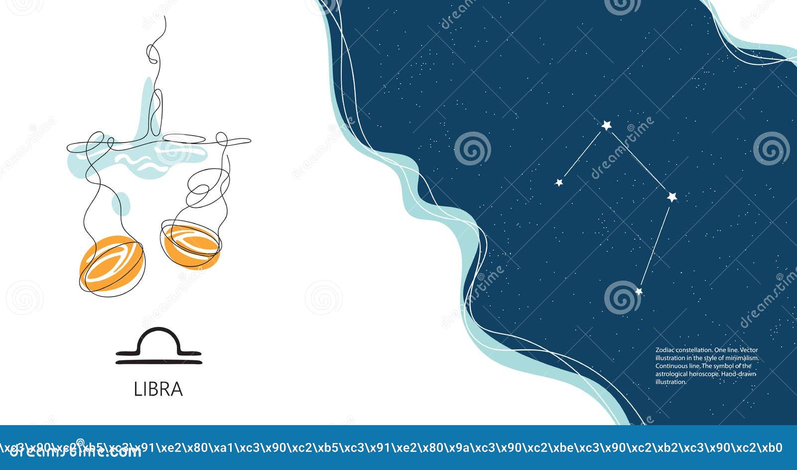 Zodiac Background. Constellation Libra. the Element is Air. Horizontal ...