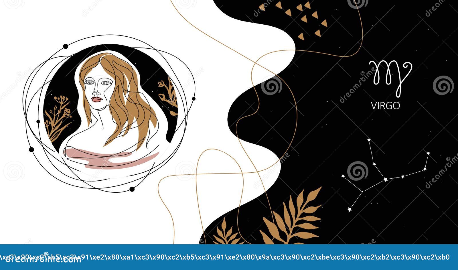 Zodiac Background. Virgo Constellation. the Element of Earth Stock ...
