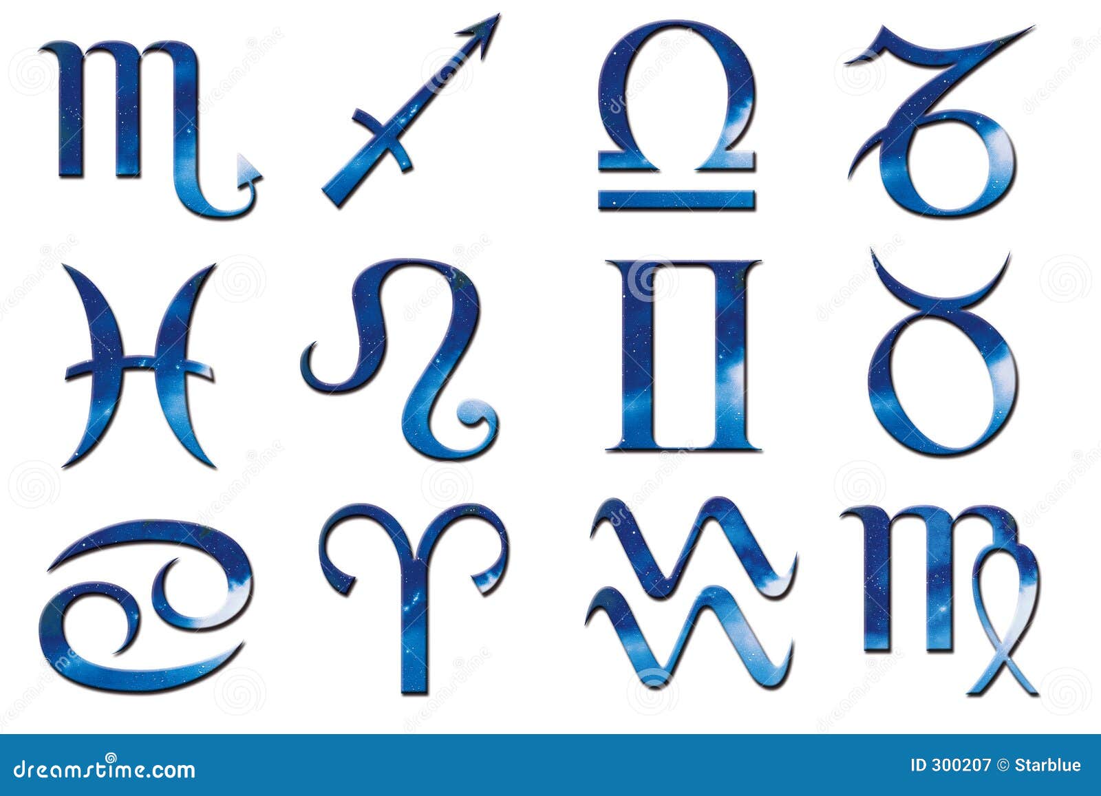 Zodiac in blue stock illustration. Illustration of aries - 300207