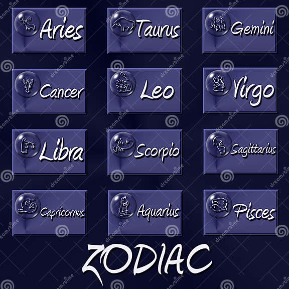 Zodiac buttons stock illustration. Illustration of star - 7625719