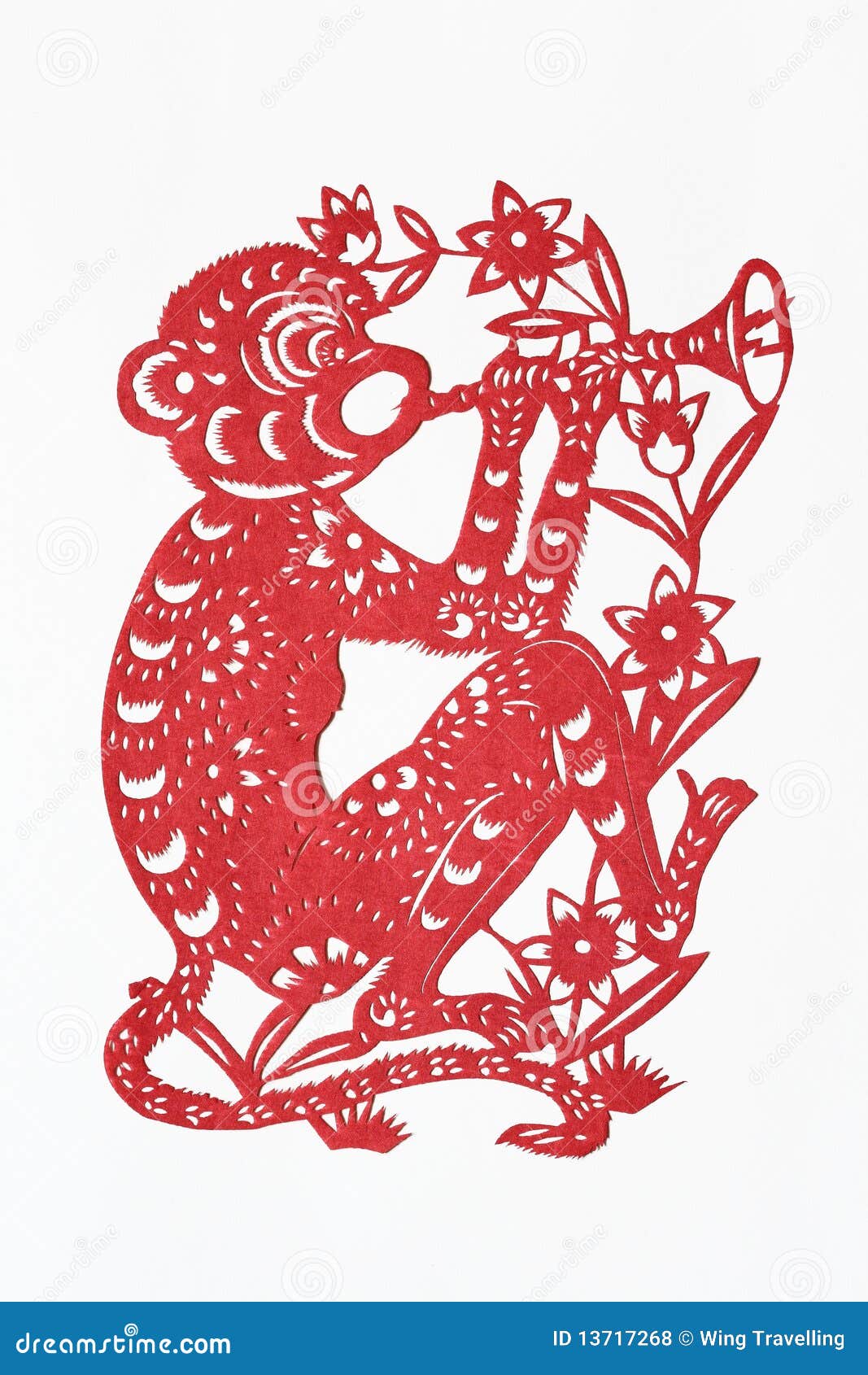 Zodiac Chinese Paper-cutting (Monkey) Stock Photo - Image of happiness ...