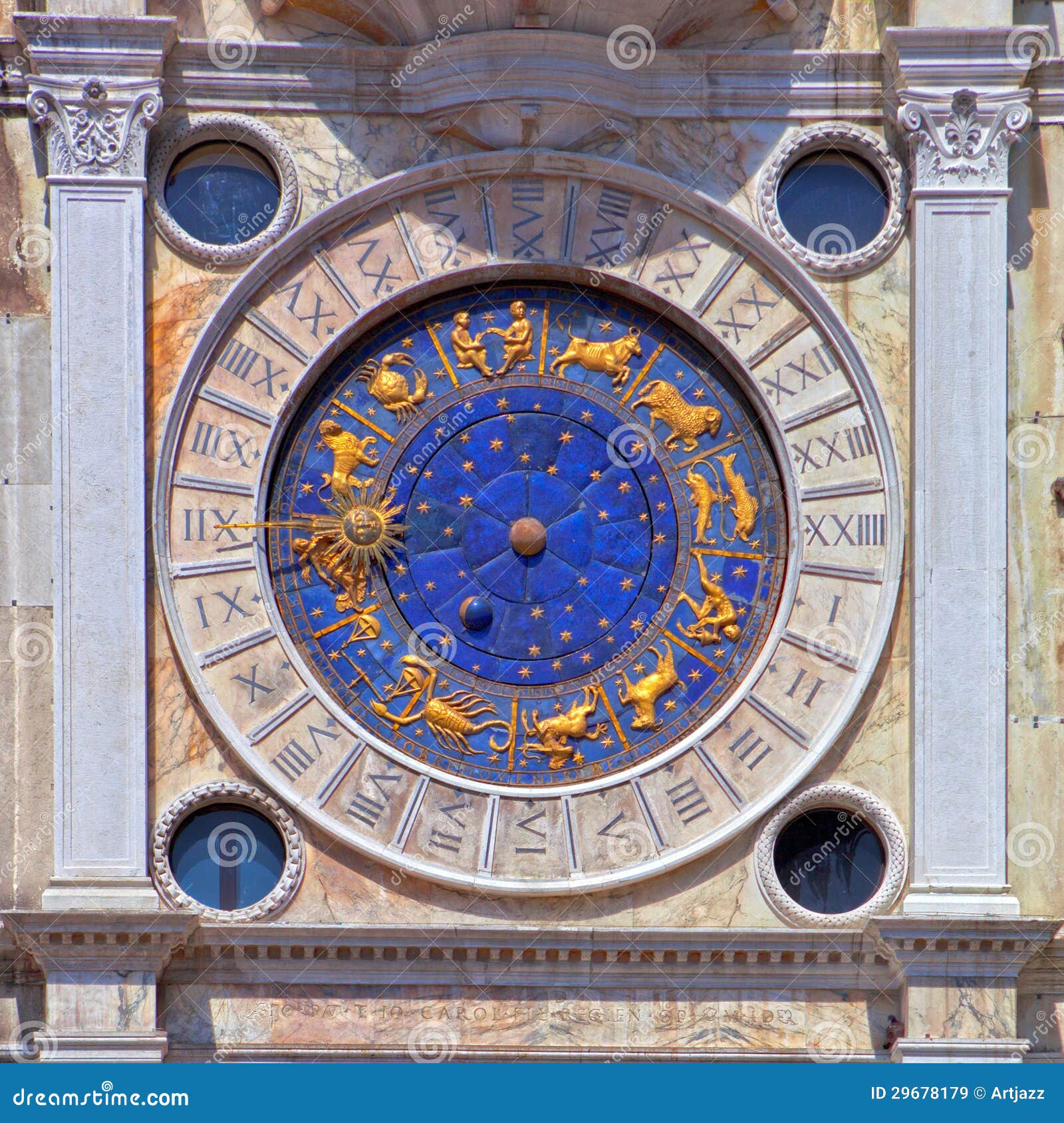 Zodiac Clock at San Marco Square in Venice Stock Image - Image of face ...