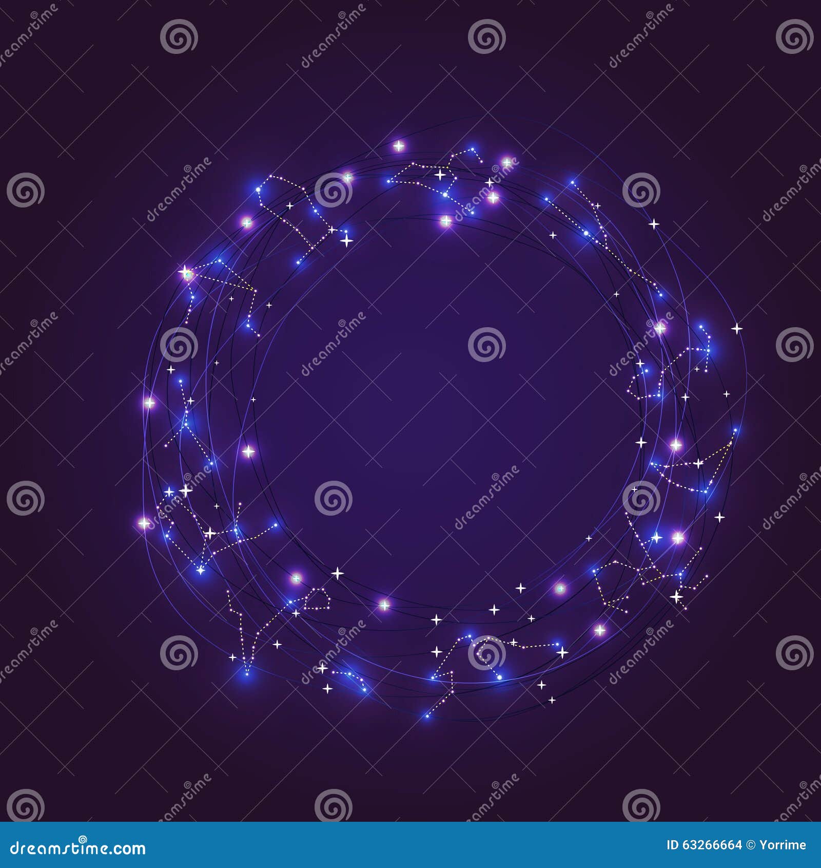 Zodiac Constellations Frame Stock Vector - Illustration of sagittarius ...