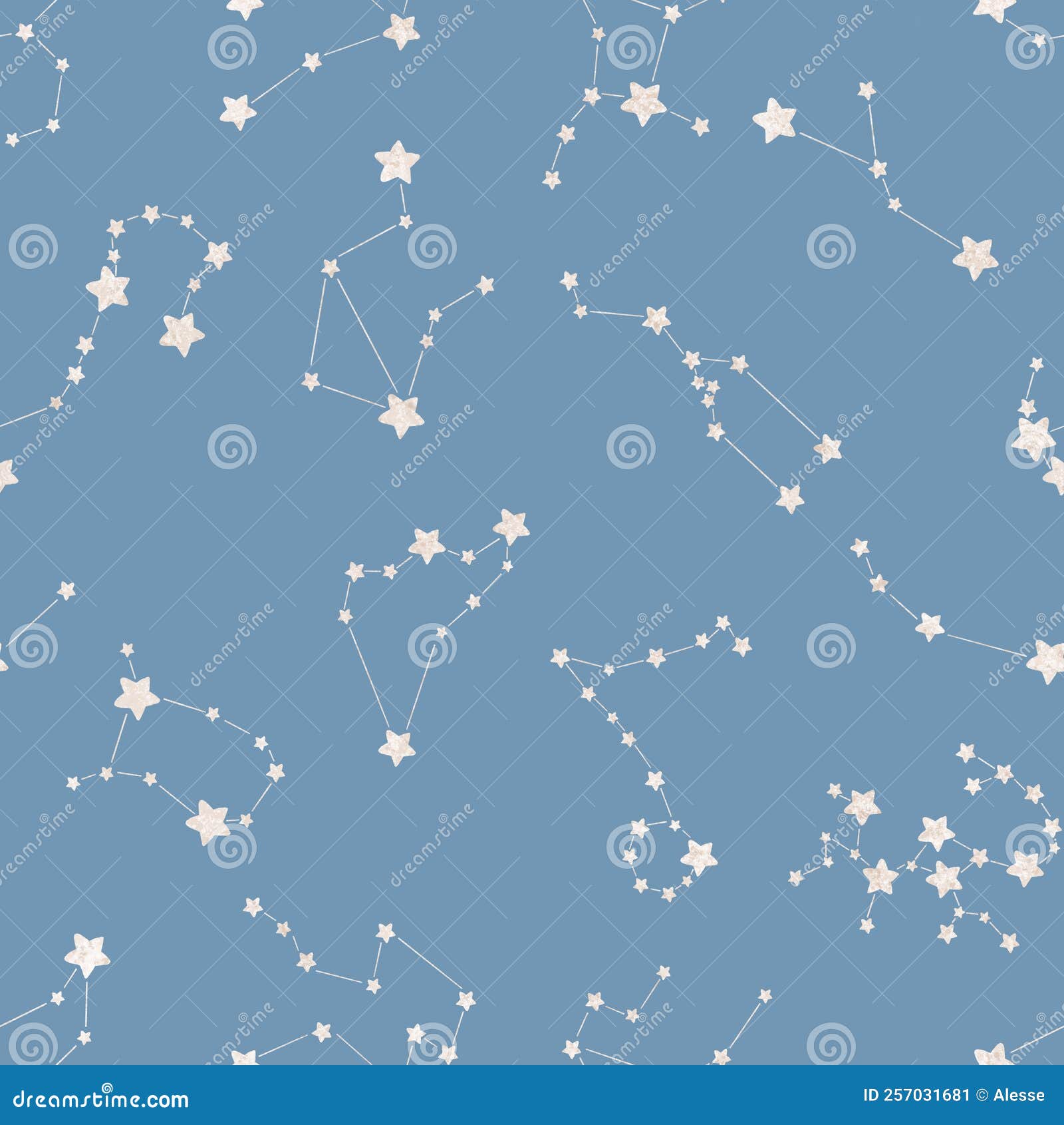 Zodiac Constellations Seamless Pattern. Hand Drawn Pattern Stock ...