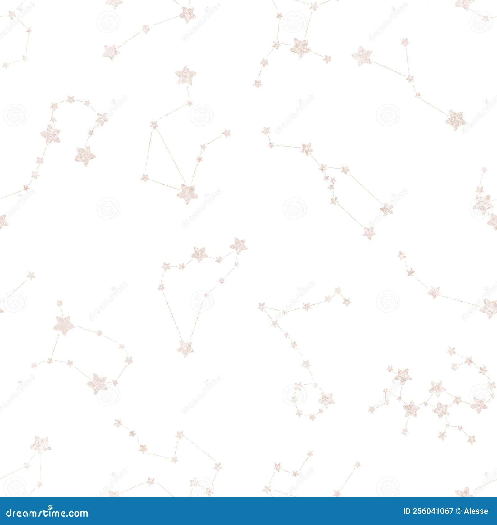 Constellations Seamless Pattern. Night Background With Stars, Planents ...