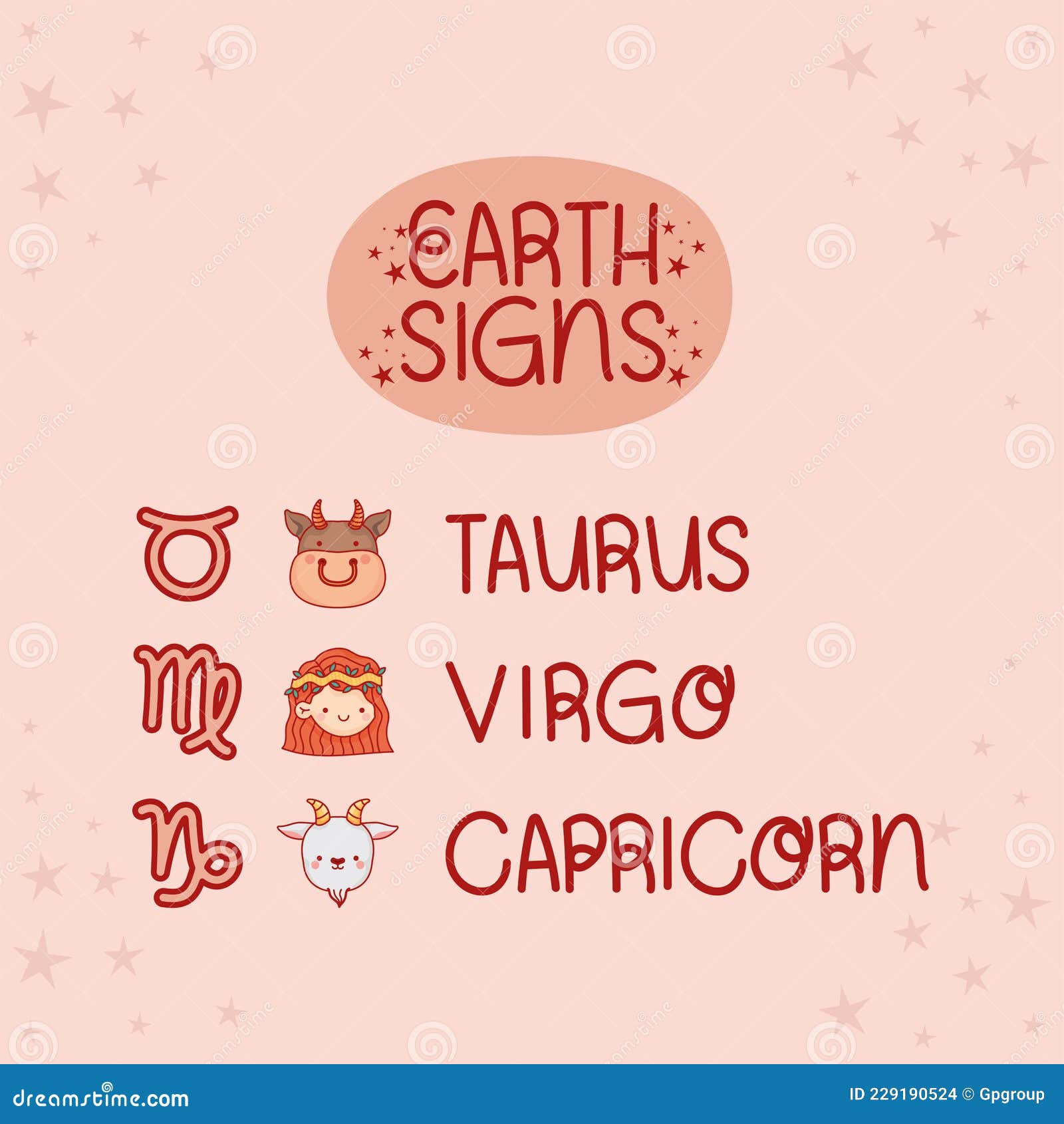 Zodiac earth signs stock vector. Illustration of mystery - 229190524