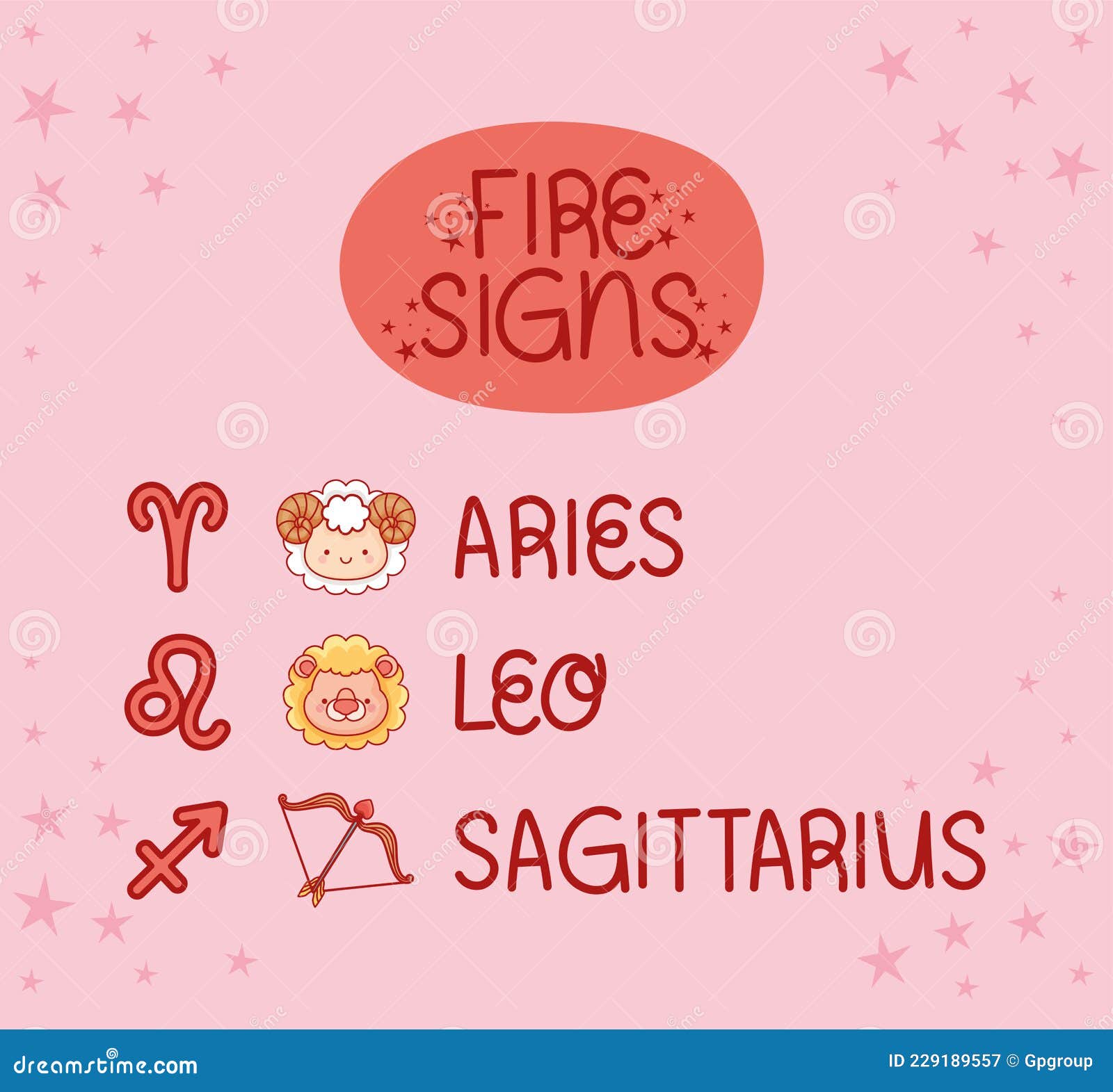 Zodiac fire signs stock vector. Illustration of mysterious - 229189557