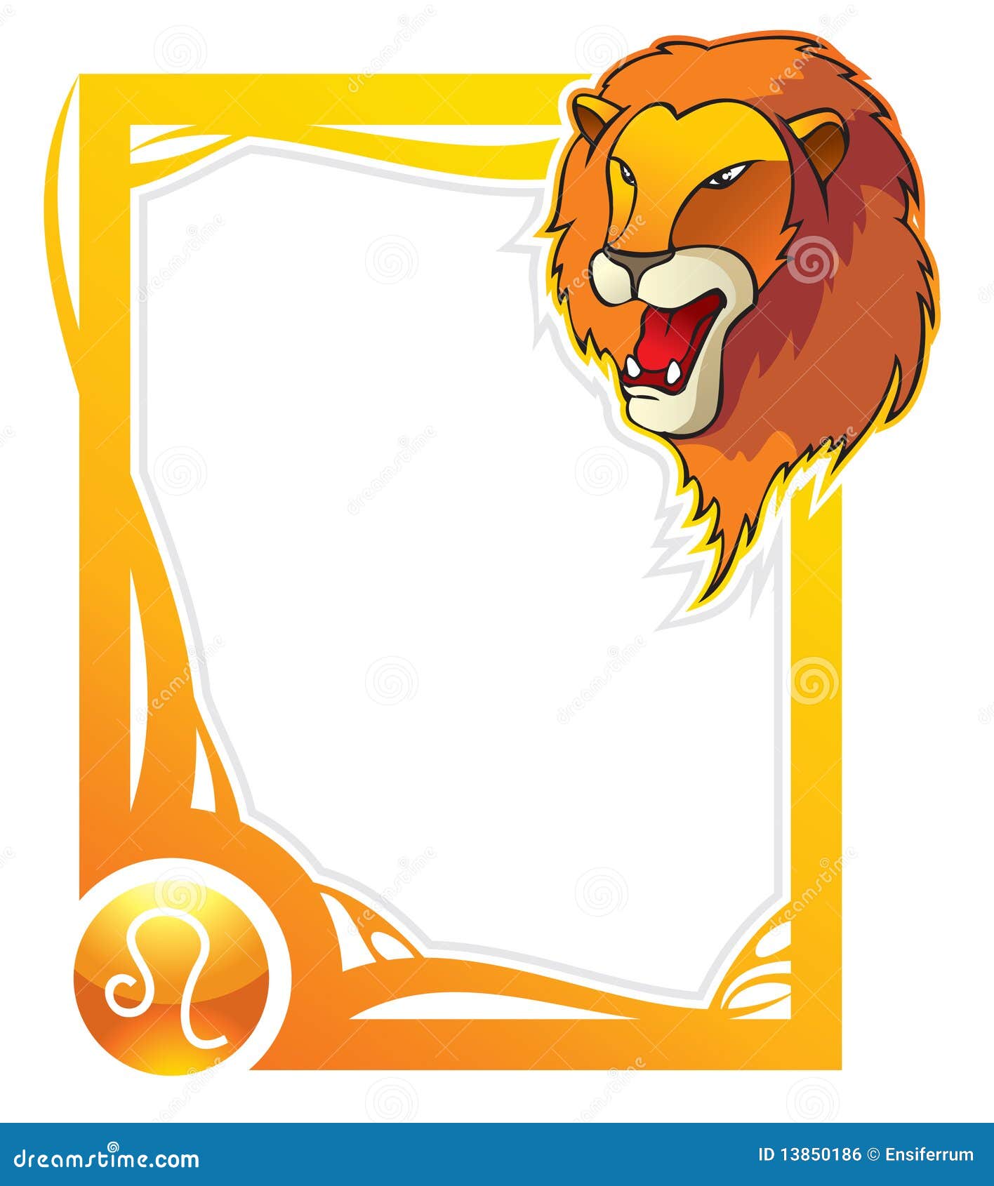 Zodiac frame series: Leo stock vector. Illustration of astrological ...