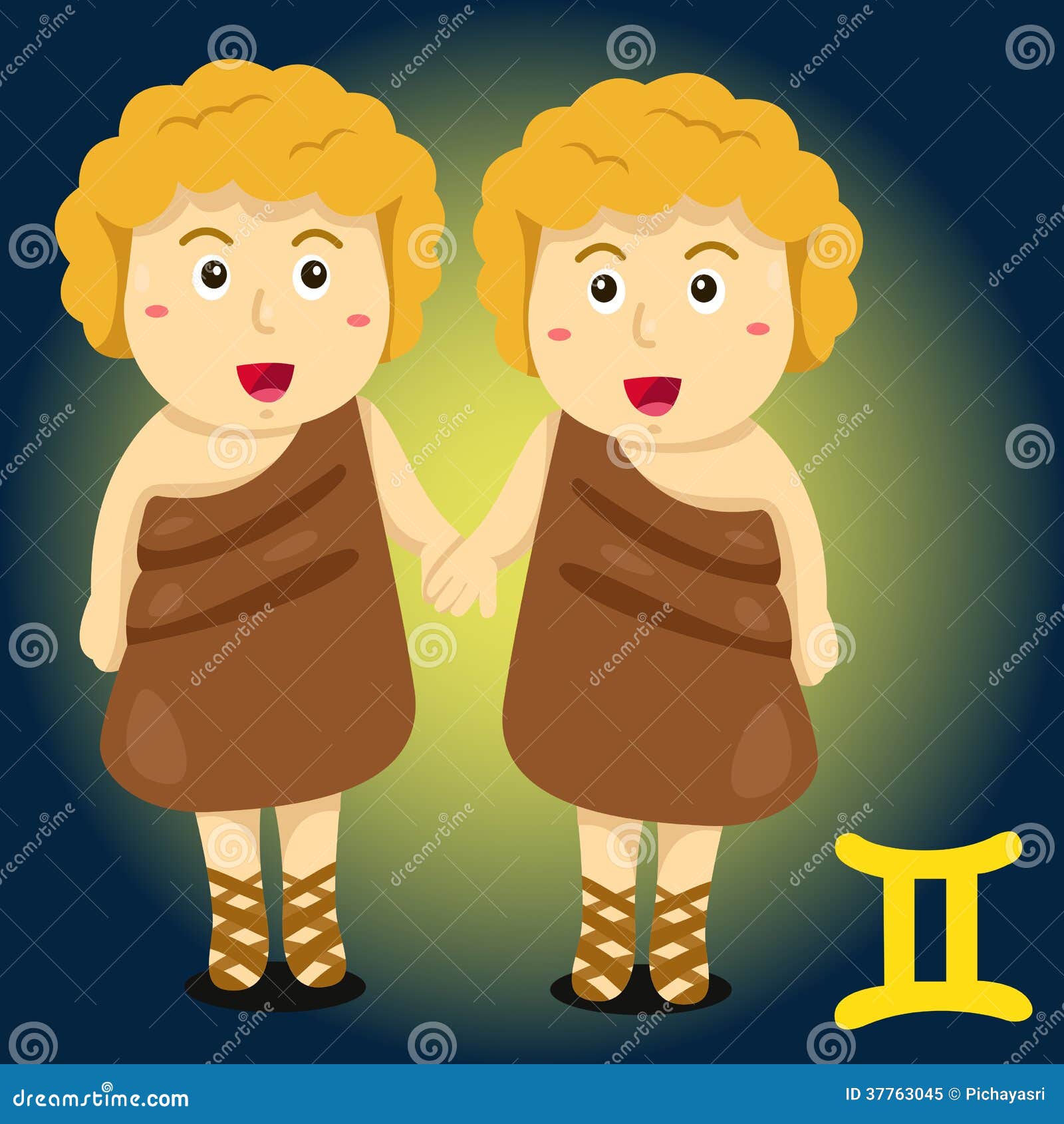 Zodiac gemini sign stock vector. Illustration of color - 37763045