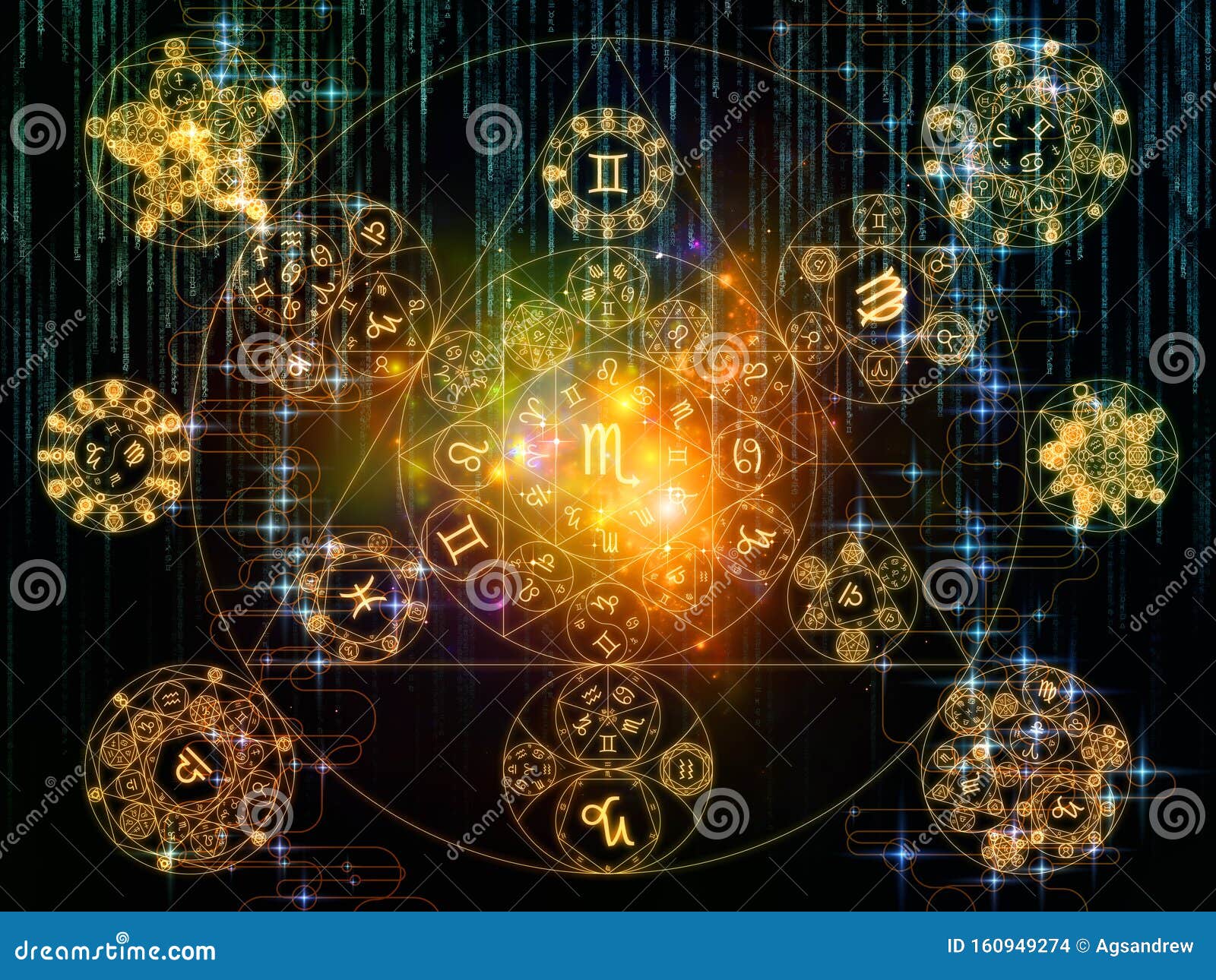 Zodiac Geometry stock illustration. Illustration of sacred - 160949274